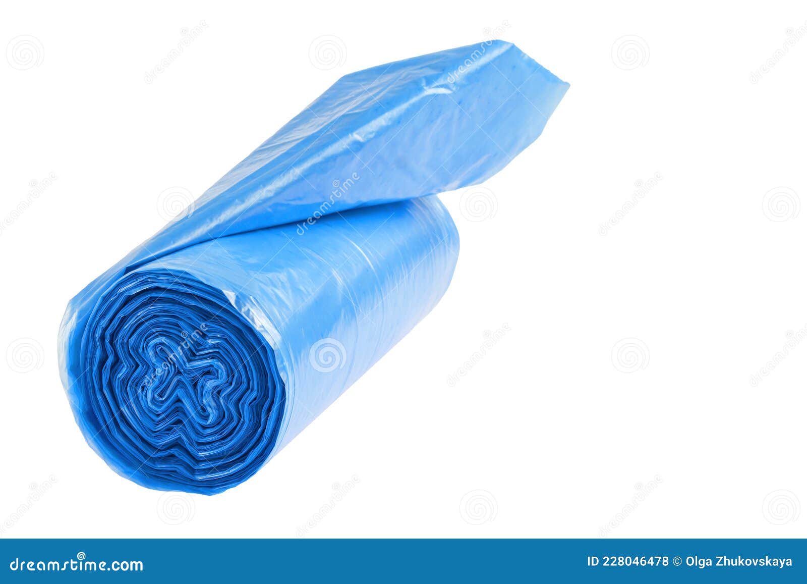 Blue Trash Bag on a White Background Stock Photo - Image of clean ...