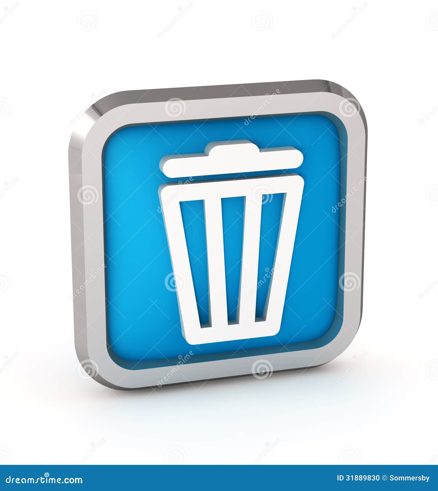 Blue trash bin icon stock illustration. Illustration of graphic - 31889830