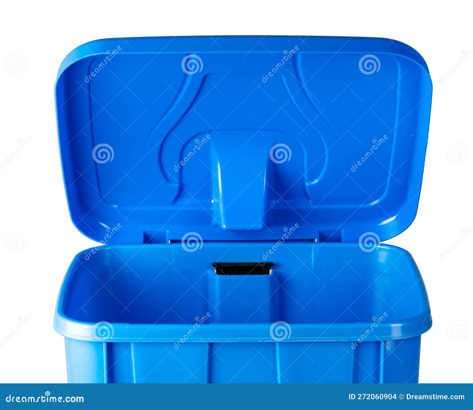 A Blue Trash Bin Isolated on White Stock Photo - Image of plastic ...