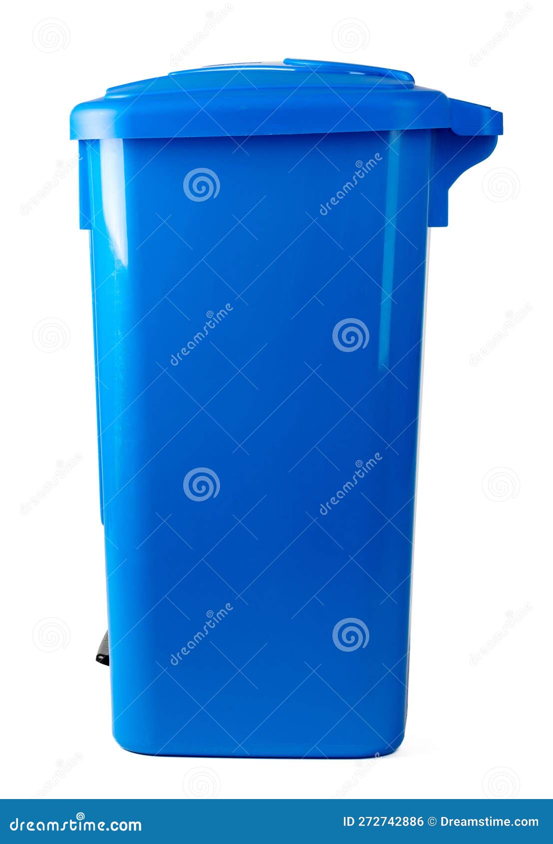 A Blue Trash Bin Isolated on White Stock Photo - Image of care ...
