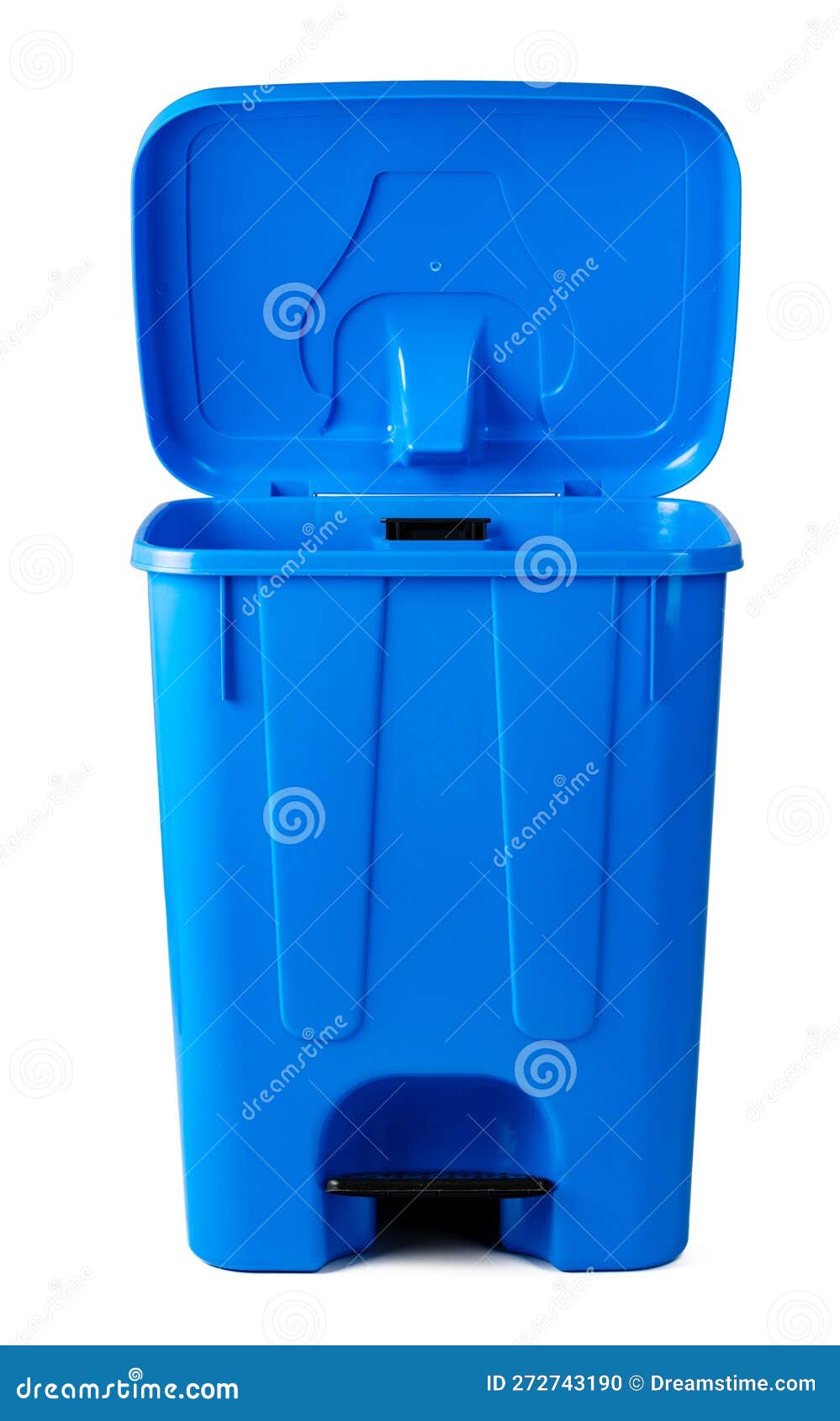 A Blue Trash Bin Isolated on White Stock Photo - Image of dustbin ...