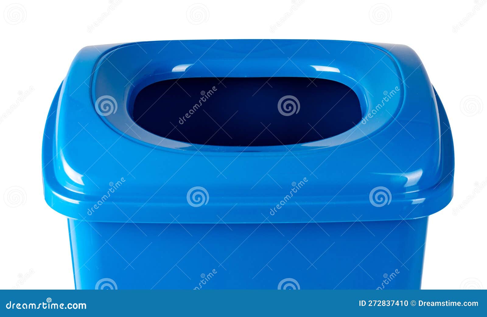 A Blue Trash Bin Isolated on White Stock Photo - Image of blue ...