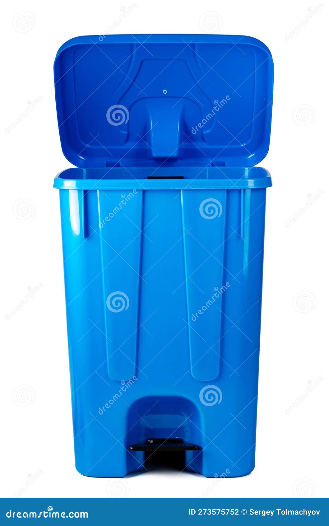 A Blue Trash Bin Isolated on White Stock Photo - Image of ecology, work ...