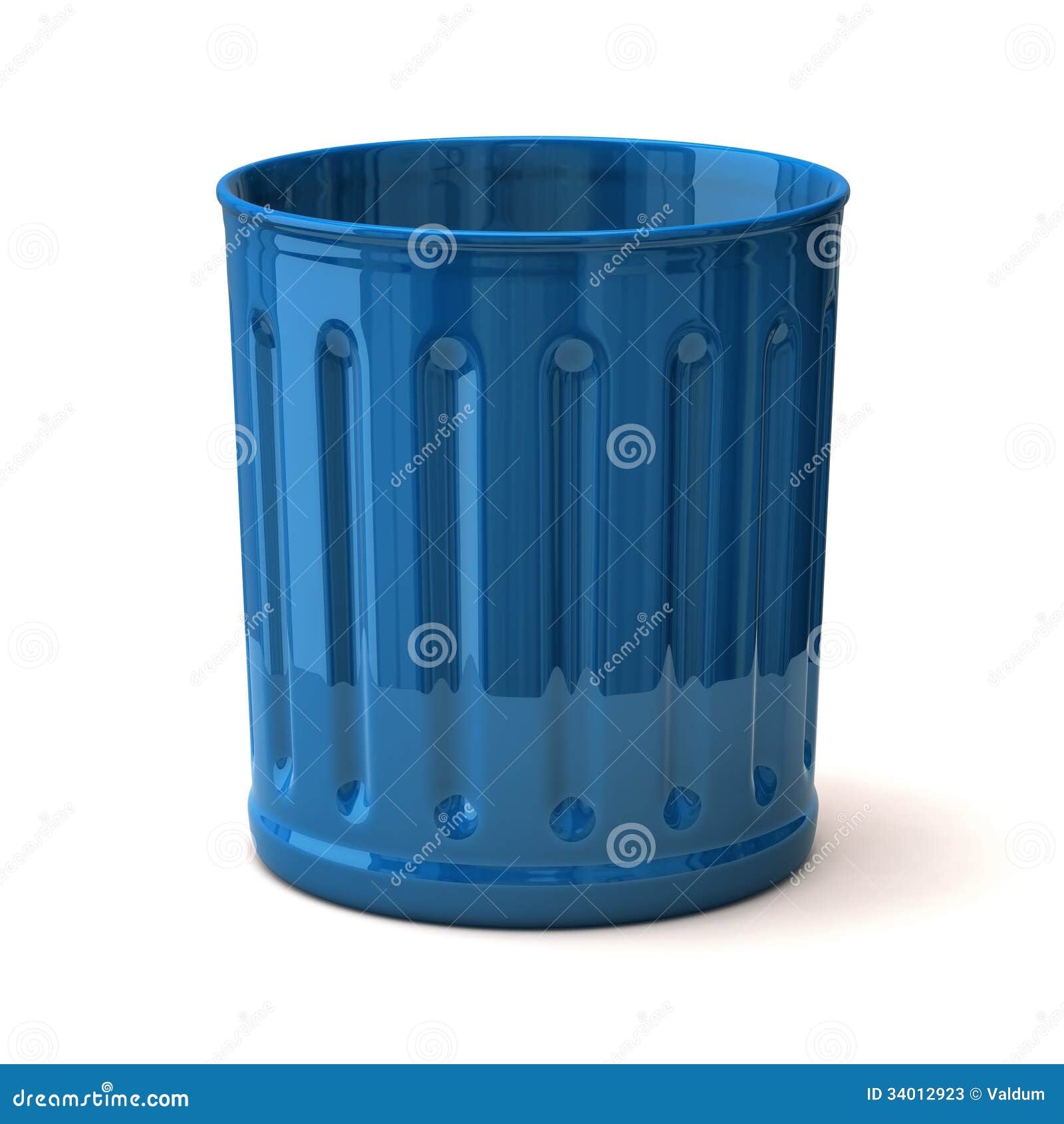 Blue trash can stock illustration. Illustration of container - 34012923