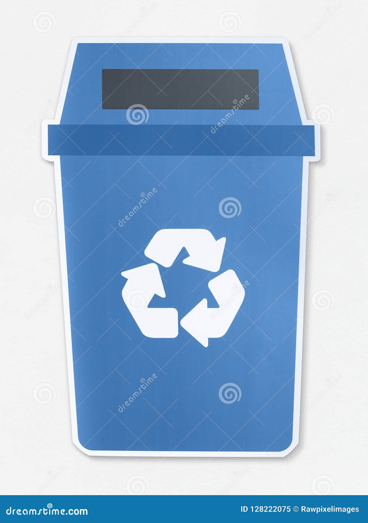 Blue Trash with a Recycle Symbol Stock Image - Image of isolated ...