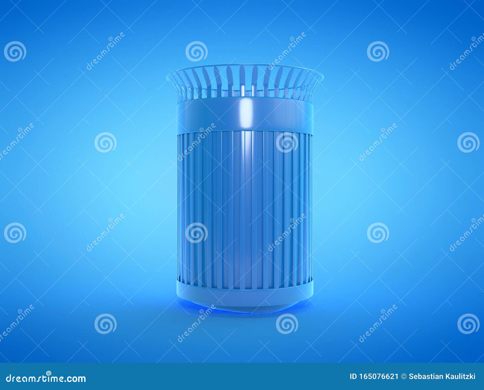 A blue trashbin stock illustration. Illustration of minimalistic ...