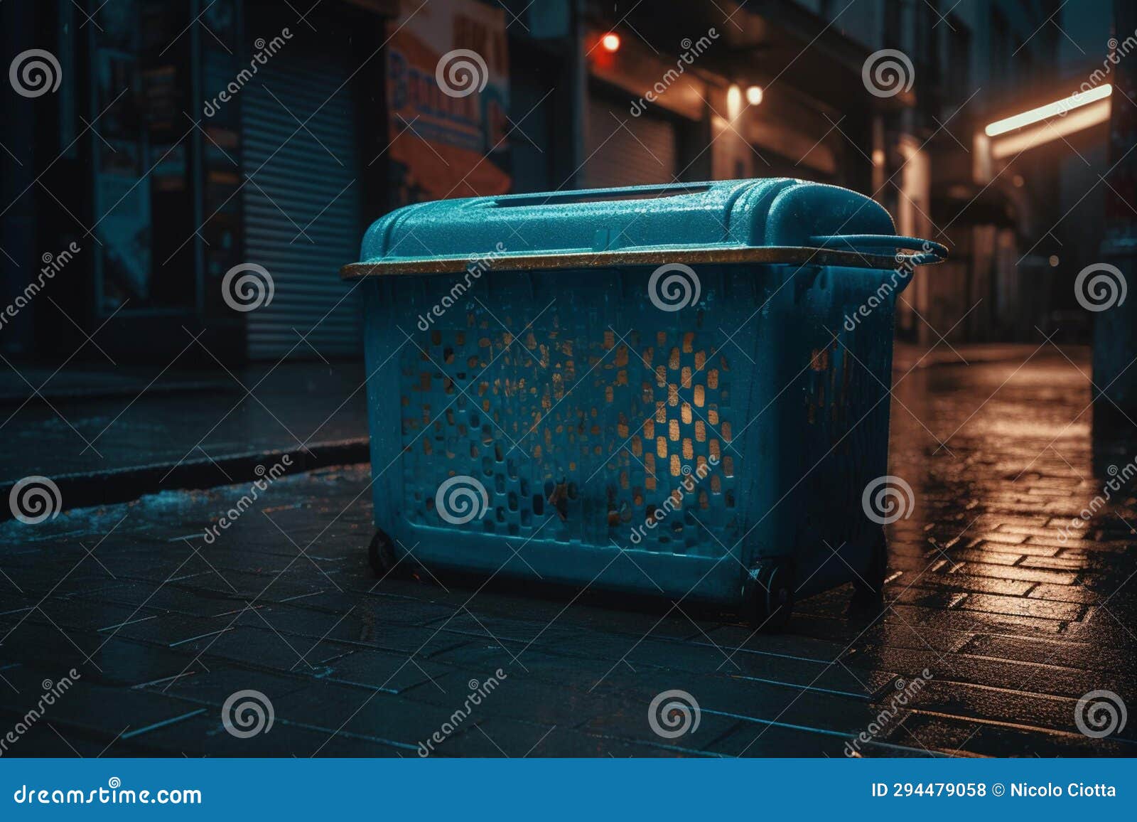 Blue trashbox stock illustration. Illustration of disposal - 294479058