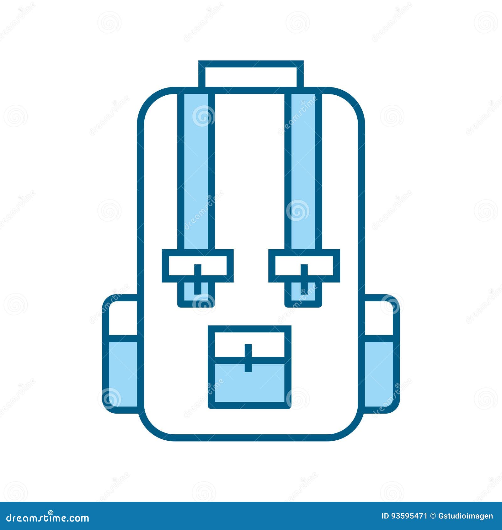 Blue Travel Backpack Cartoon Stock Vector - Illustration of backpack ...