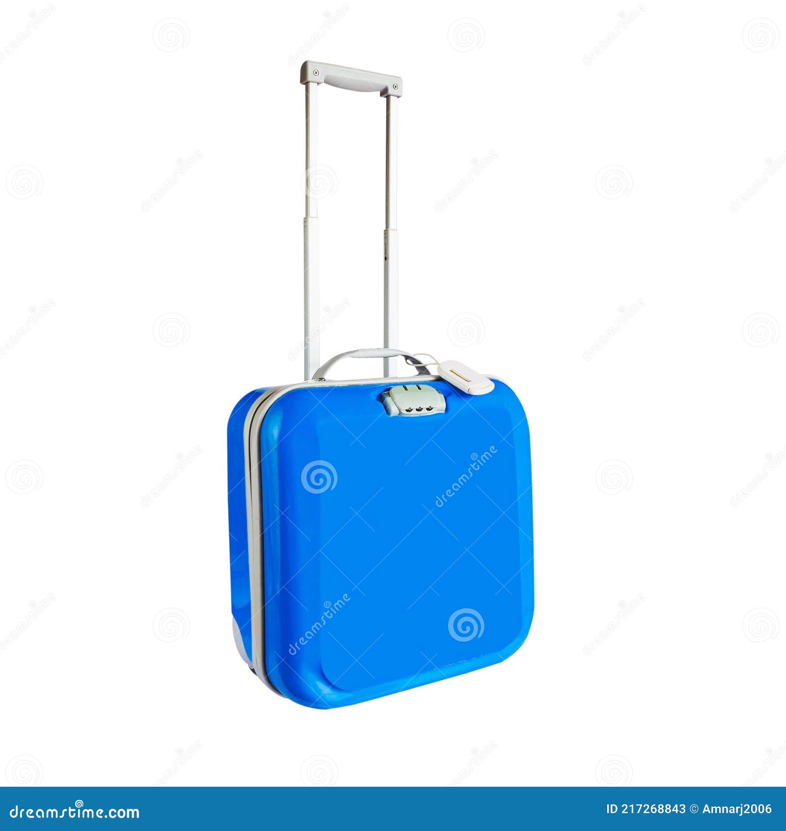 Blue Travel Plastic Suitcase with Wheels Stock Image - Image of tourist ...