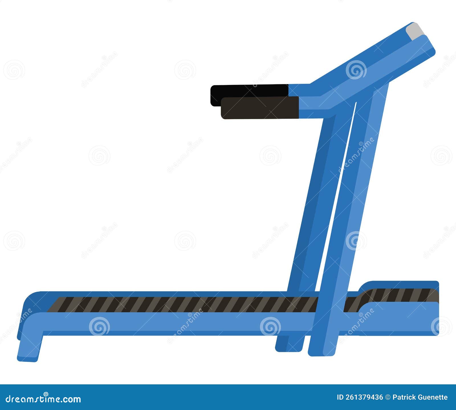 Blue treadmill, icon stock vector. Illustration of training - 261379436