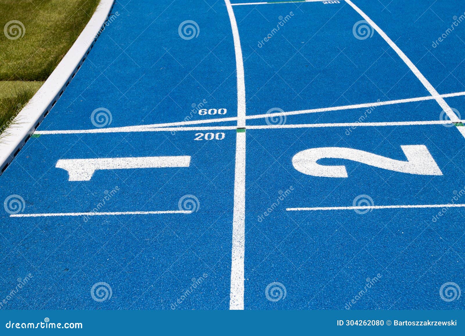 Blue Treadmill for Running in the Stadium Stock Photo - Image of sports ...