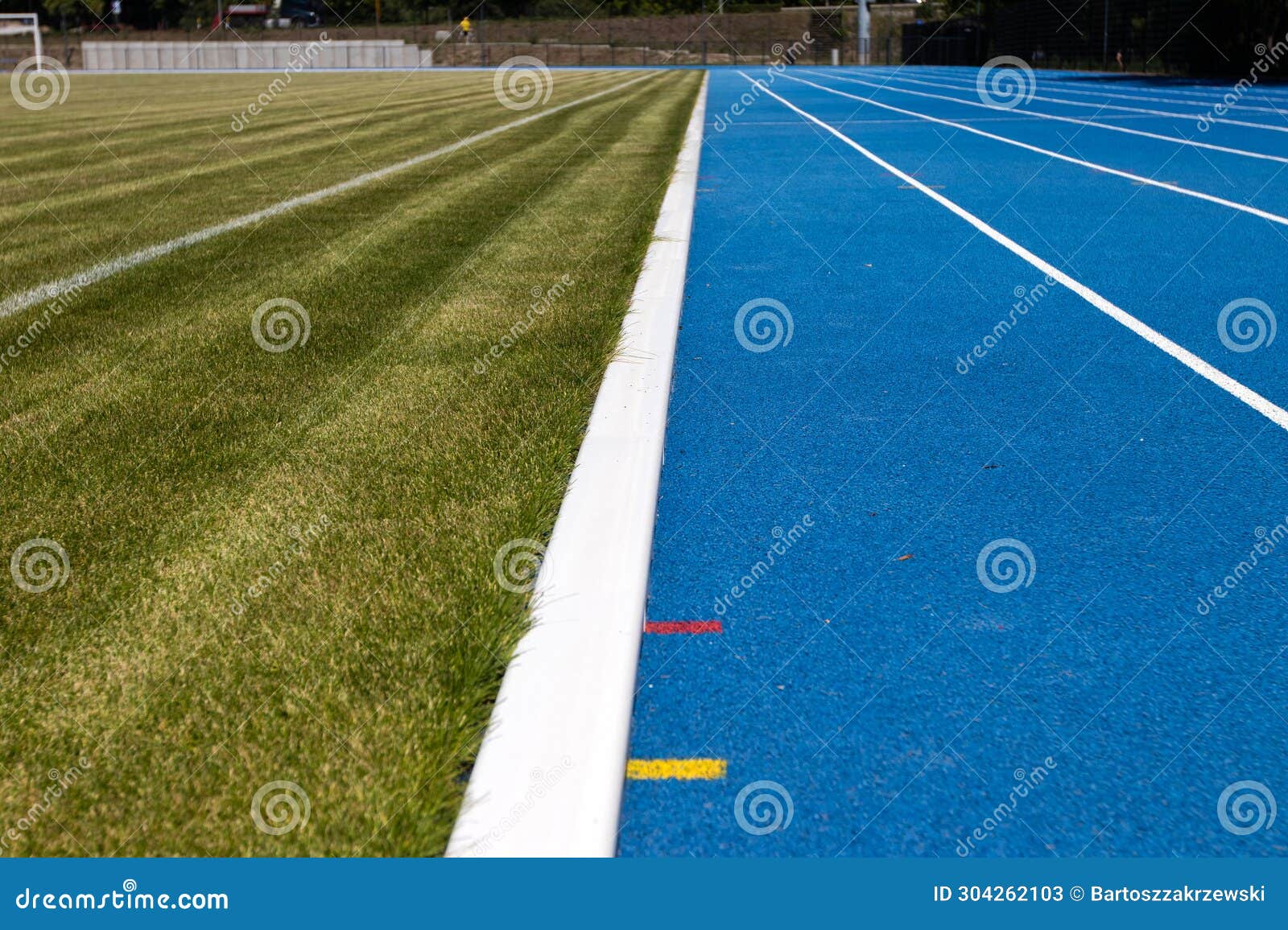 Blue Treadmill for Running in the Stadium Stock Image - Image of ...