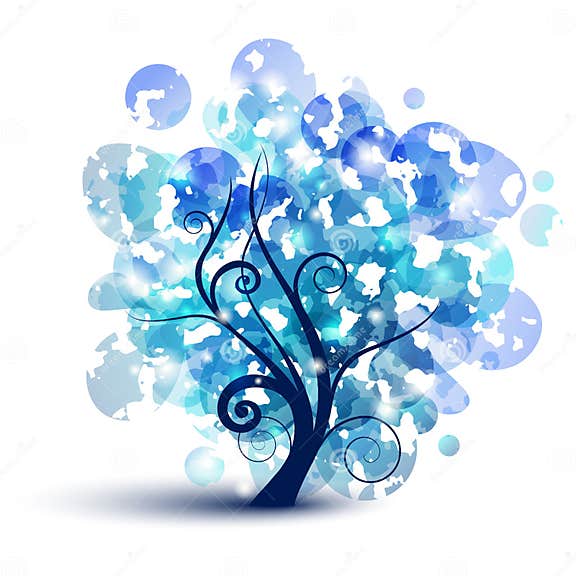 Blue tree stock vector. Illustration of nature, backdrop - 20121075