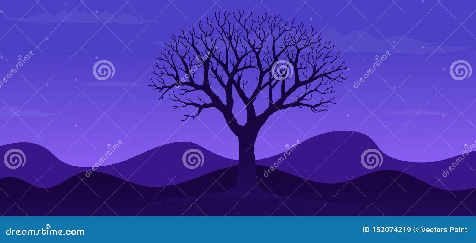 Blue Tree Background stock vector. Illustration of mountains - 152074219