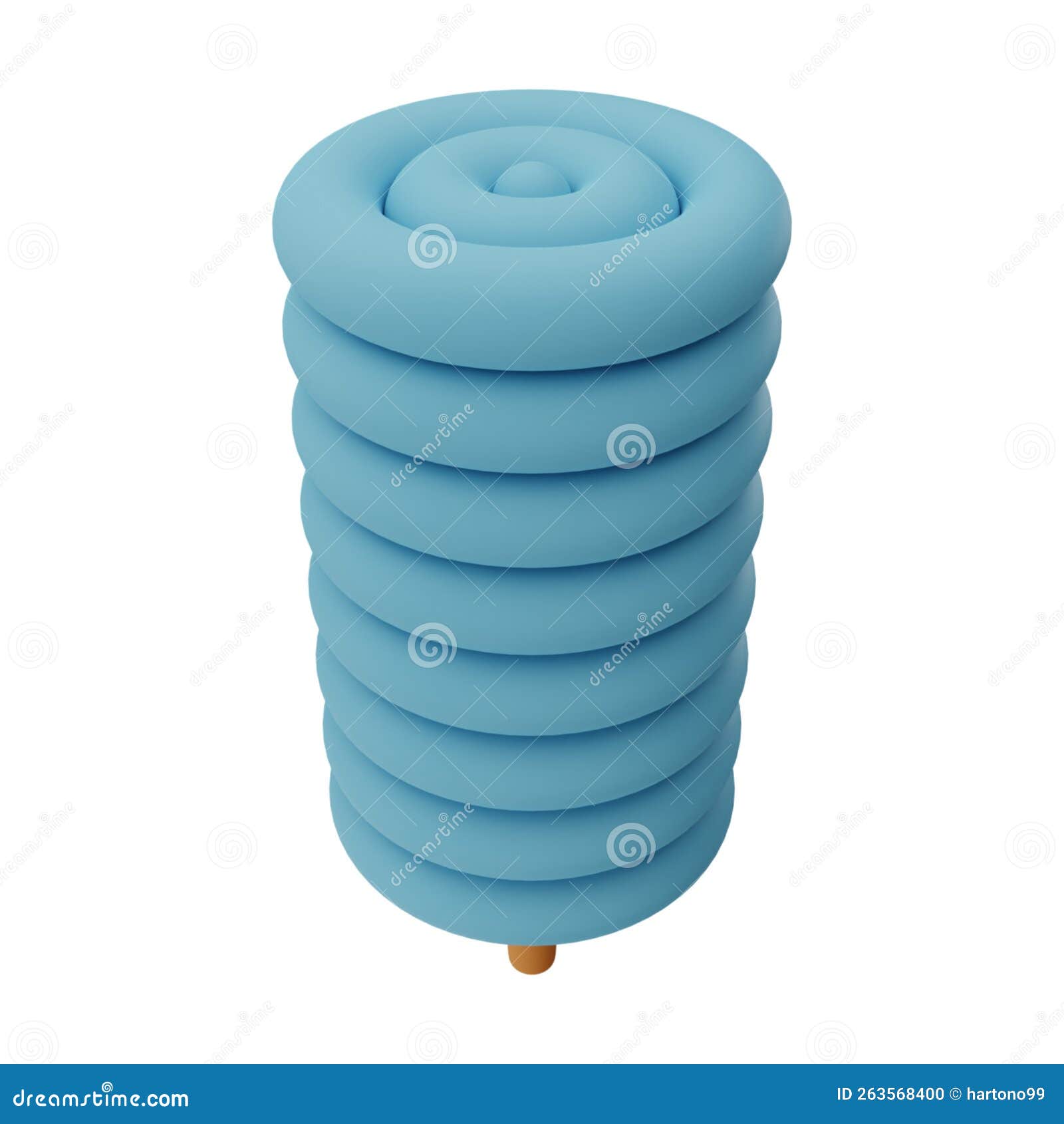 Blue Tree 3D Illustration Isolated on White Background Stock ...