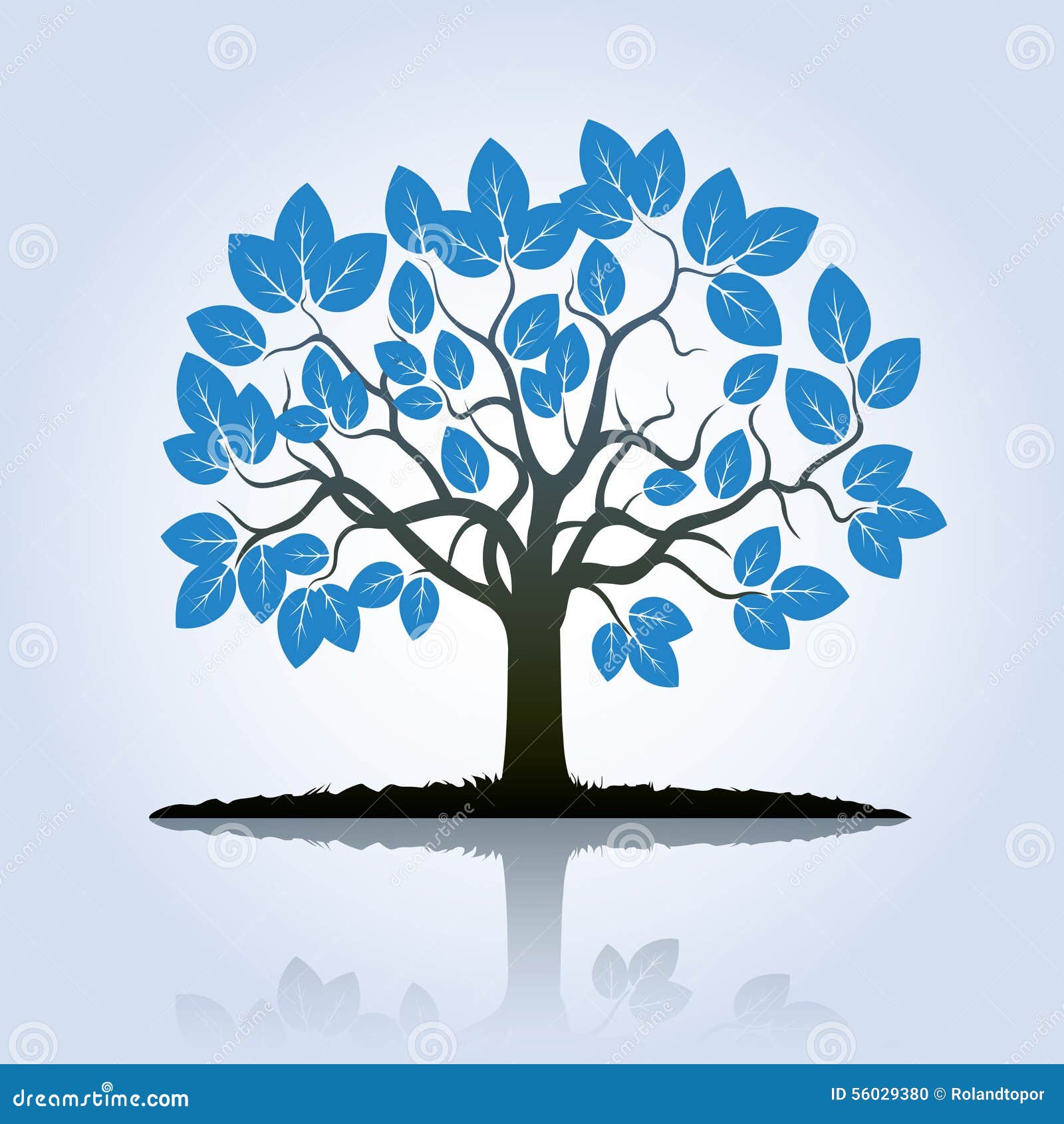 Blue Tree and Shadow stock illustration. Illustration of environment ...