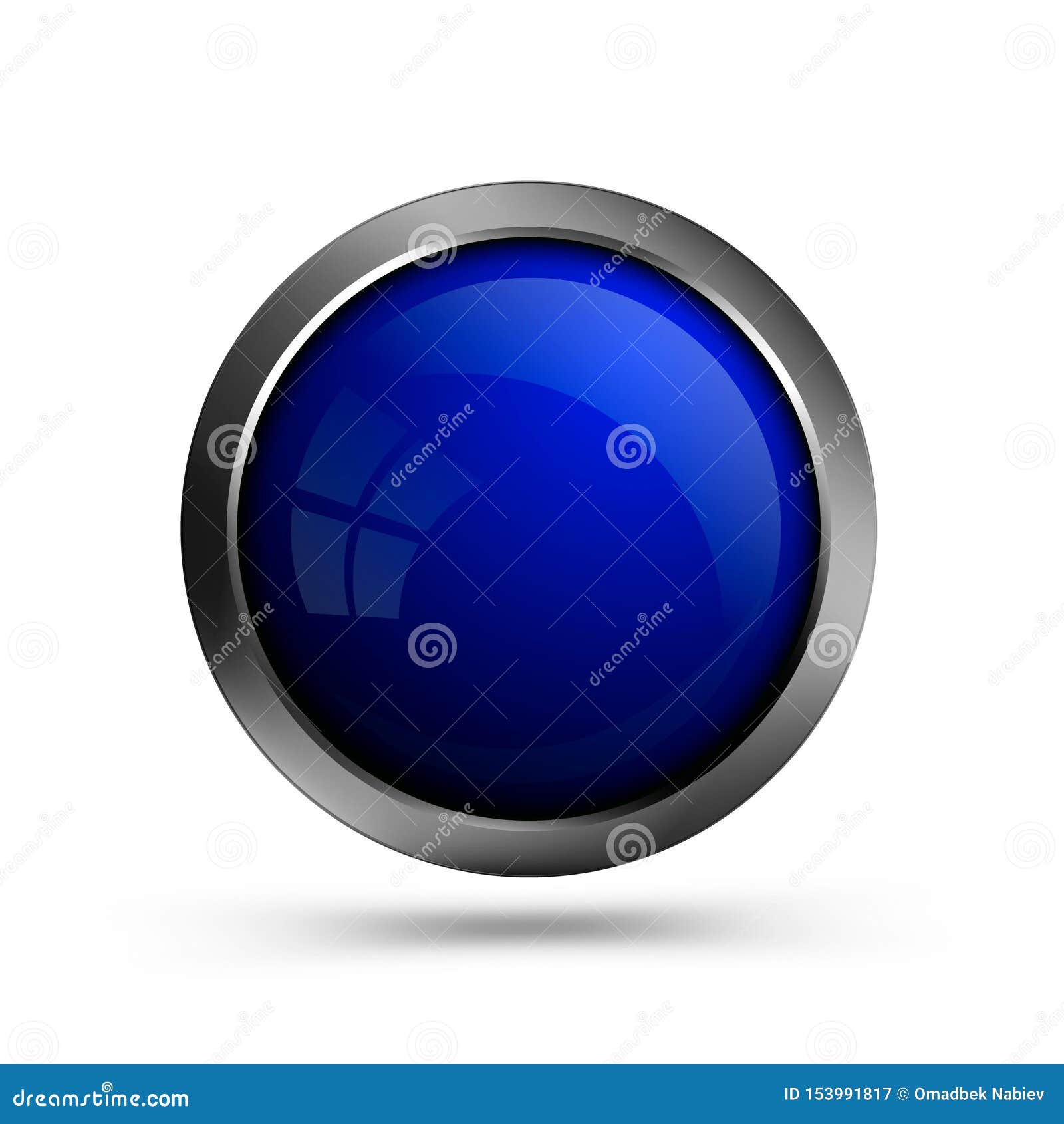 Blue Trendy Glass Button Round Shape. Stock Vector - Illustration of ...
