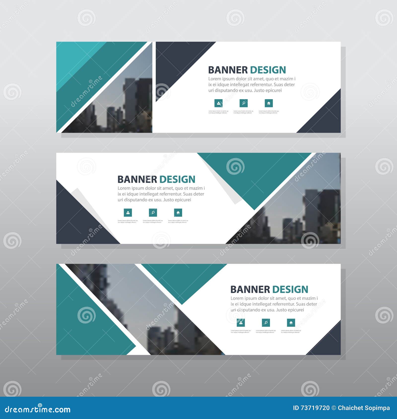 Blue Triangle Abstract Corporate Business Banner Template Stock Vector ...