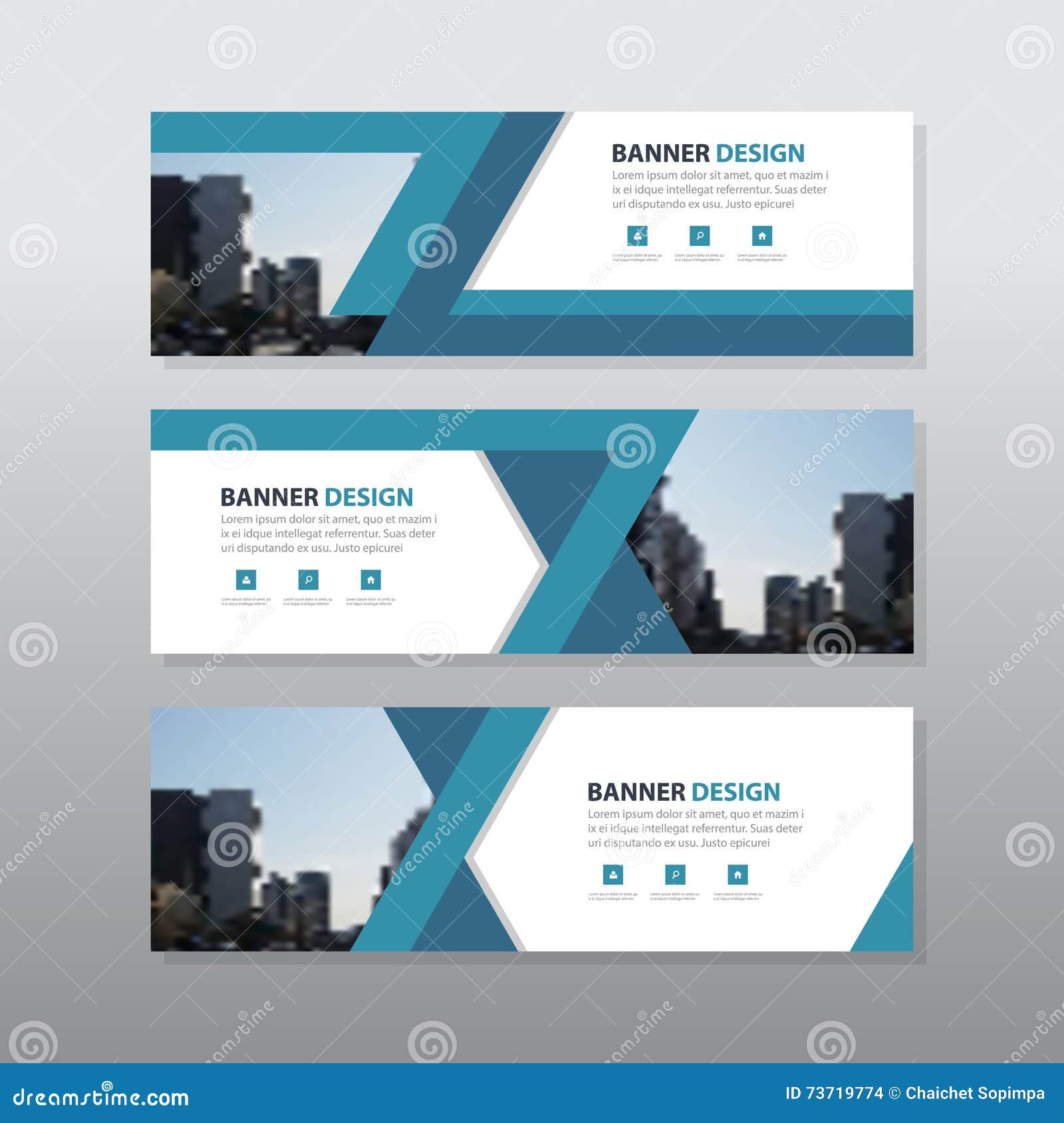 Blue Triangle Abstract Corporate Business Banner Template Stock Vector ...