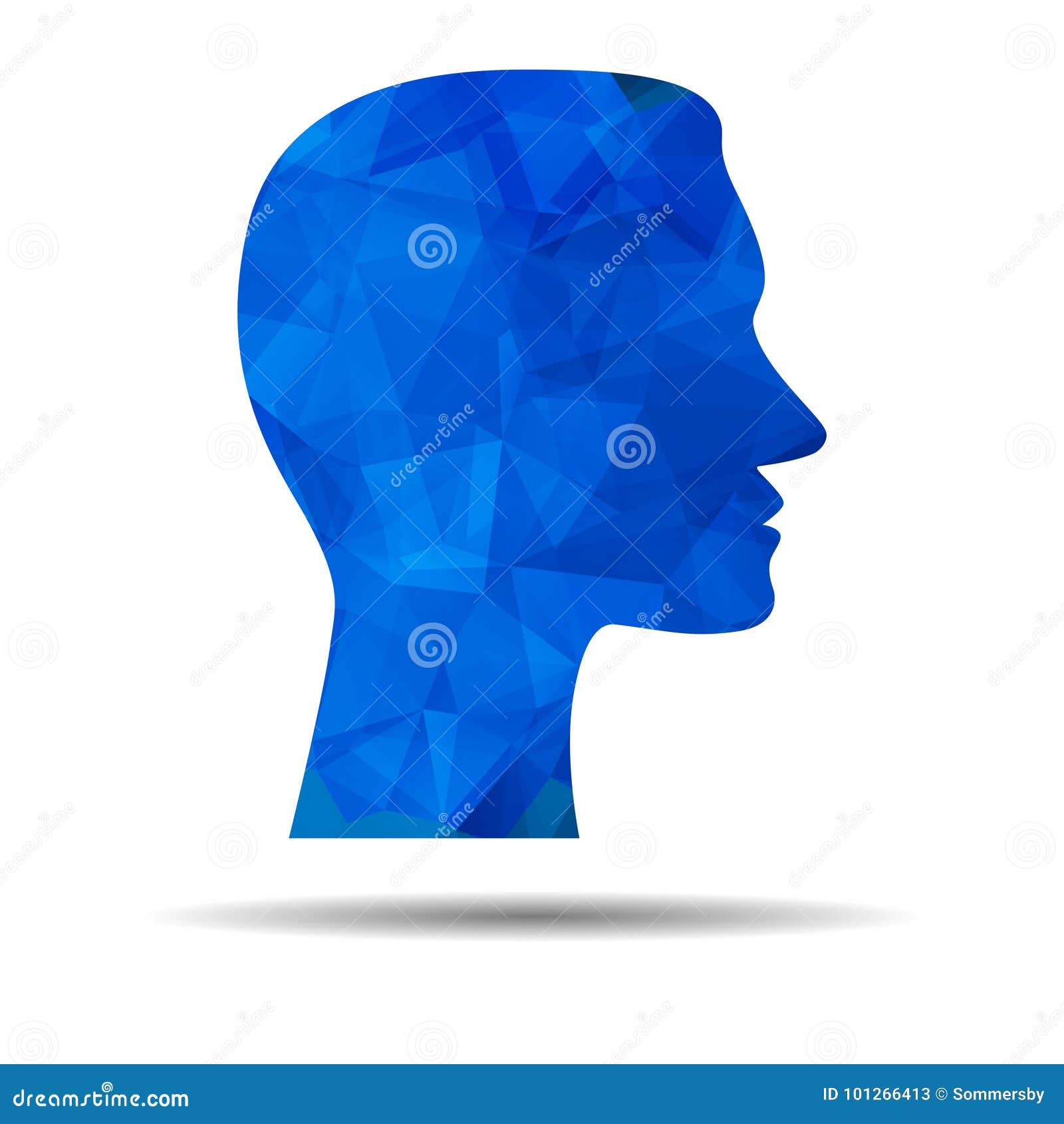 Blue Triangle Brain, Creative Mind, Learning and Design Icon. Ab Stock ...
