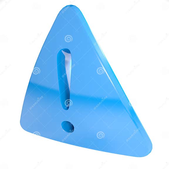 Blue Triangle Danger Sign - 3D Rendering Illustration Stock ...