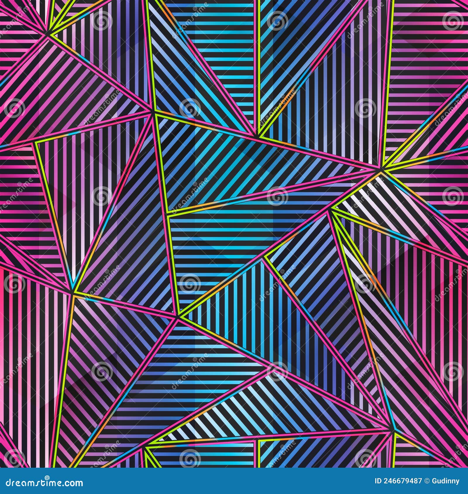 Blue Triangle Geometric Seamless Pattern Stock Vector - Illustration of ...