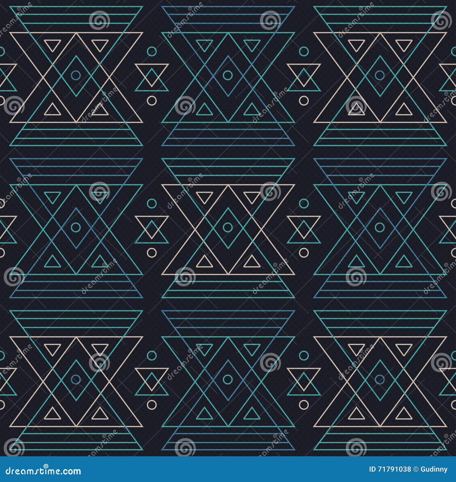 Blue Triangle Geometric Seamless Pattern Stock Vector - Illustration of ...