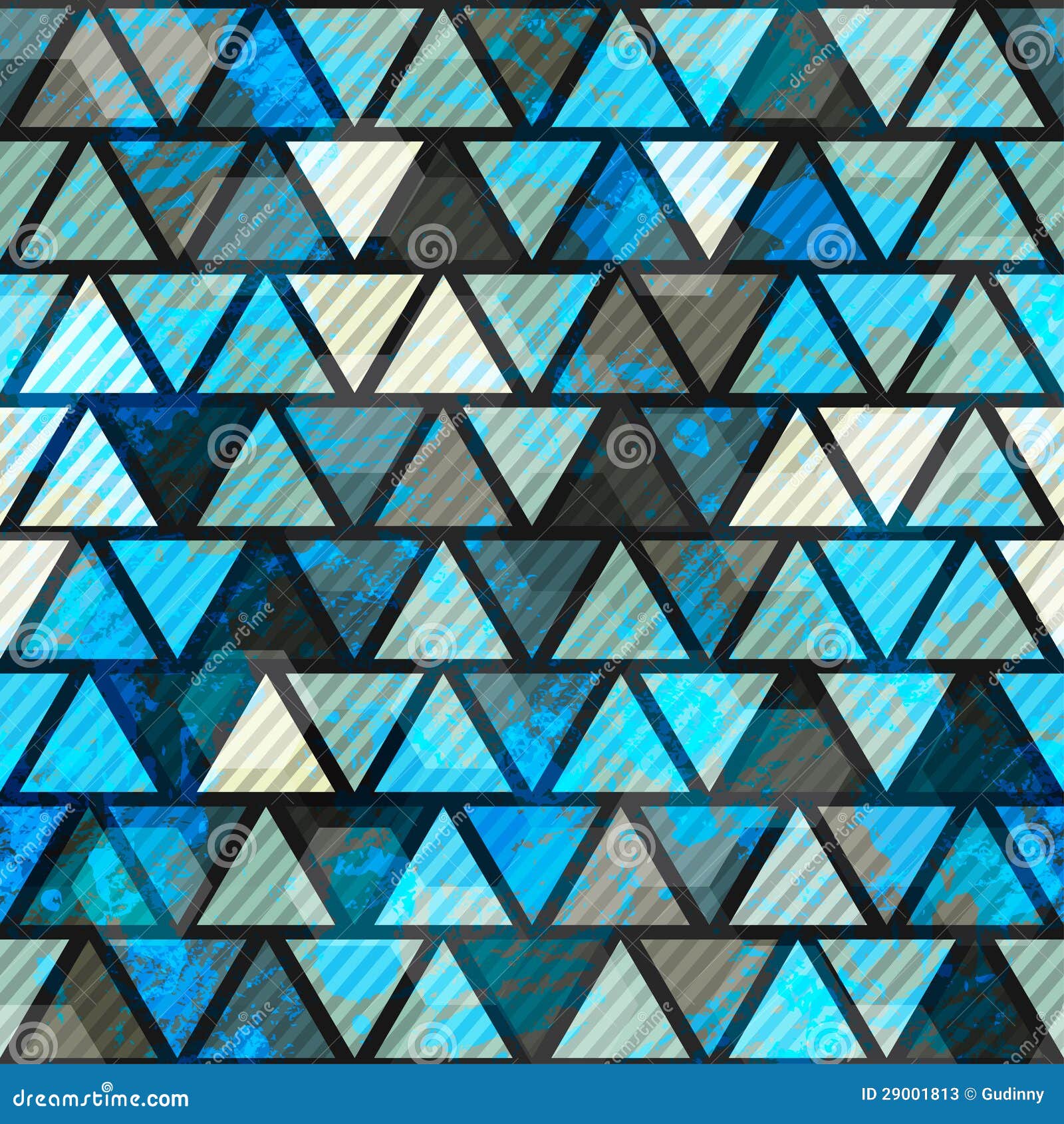 Blue Triangle Grunge Seamless Pattern Stock Vector - Illustration of ...