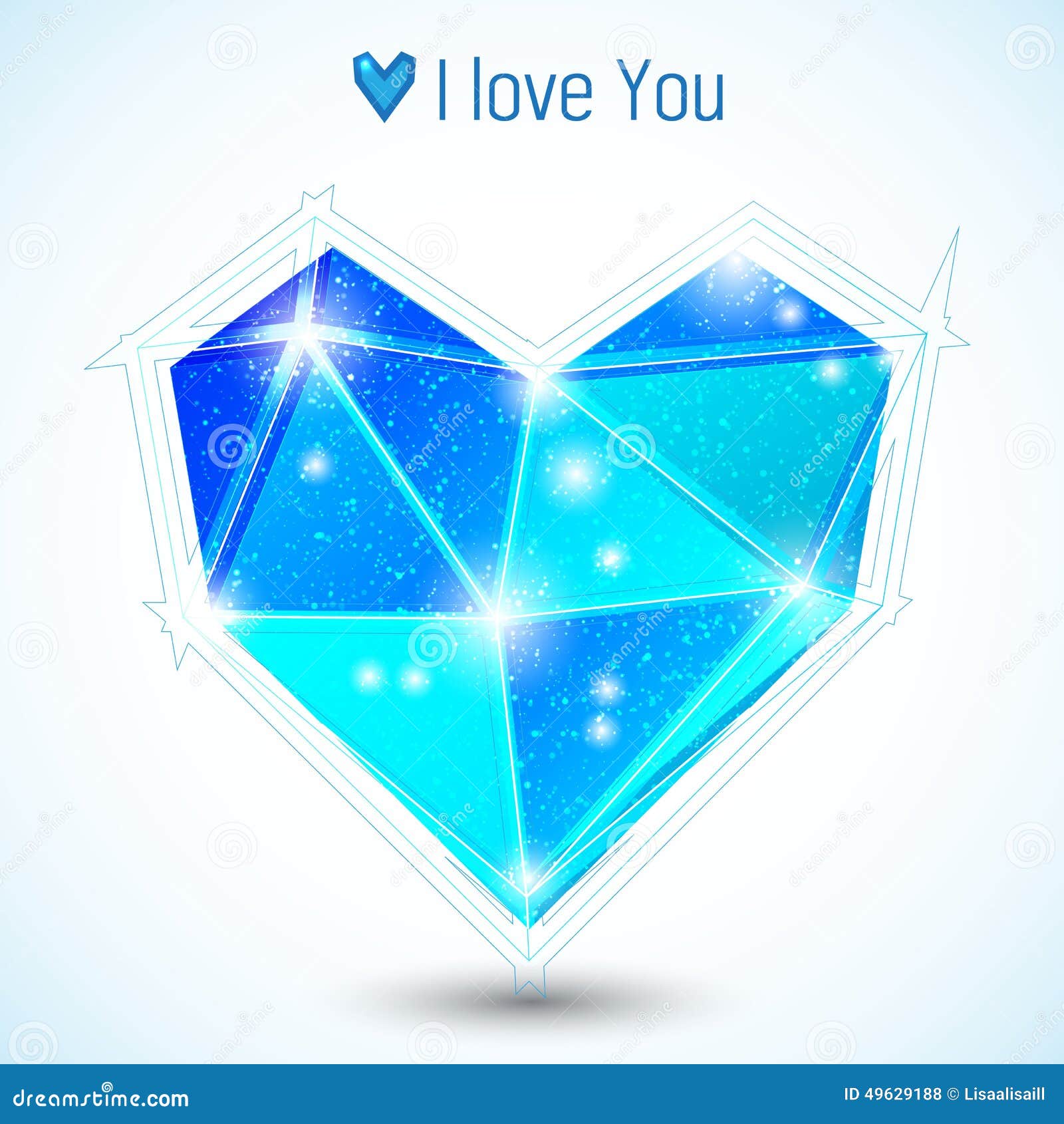 Blue triangle heart stock vector. Illustration of geometric - 49629188