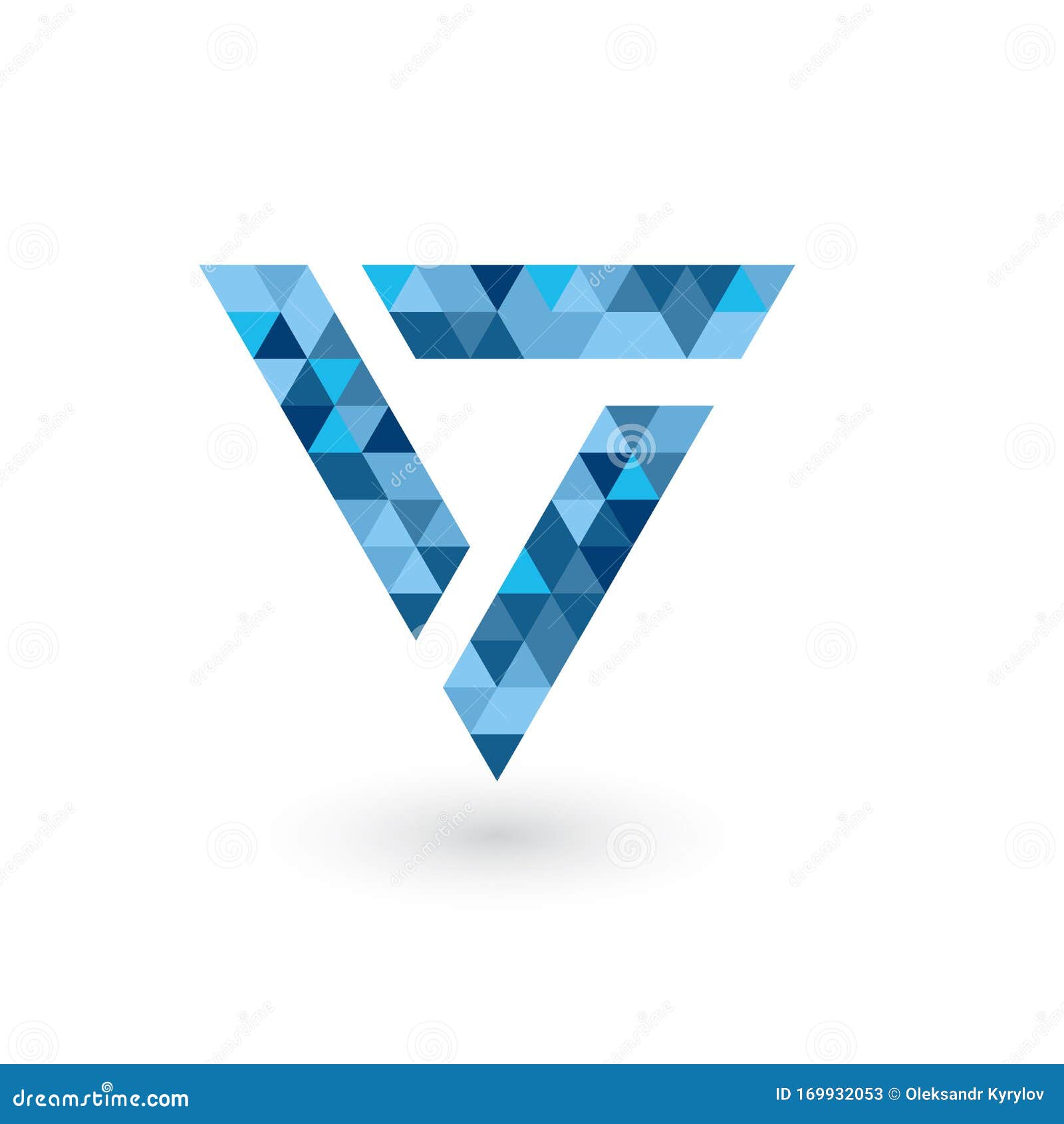 Blue Triangle Pixel Logo Design. Business Identity Tech Element. Stock ...