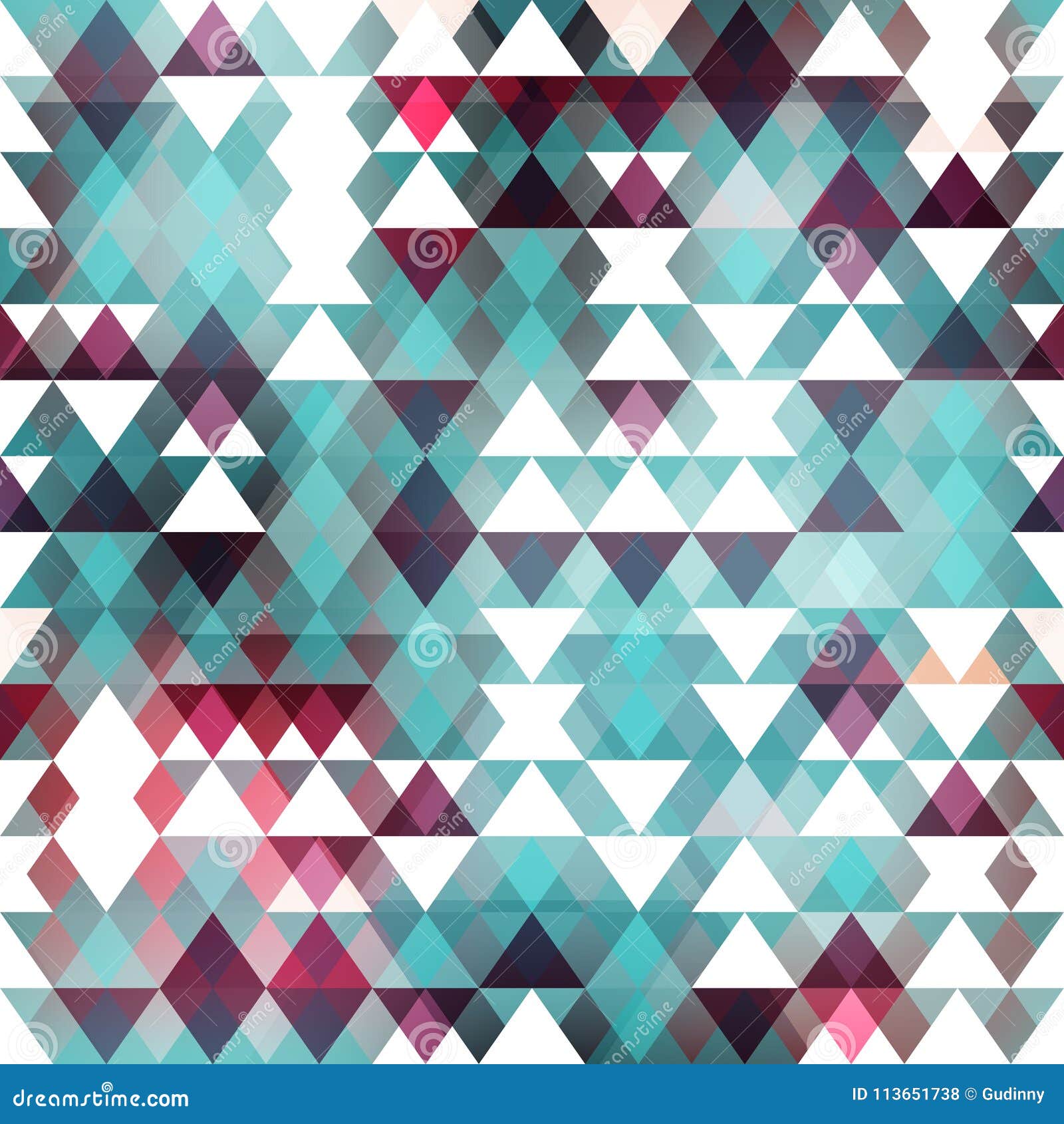 Blue Triangle Seamless Pattern Stock Vector - Illustration of bright ...