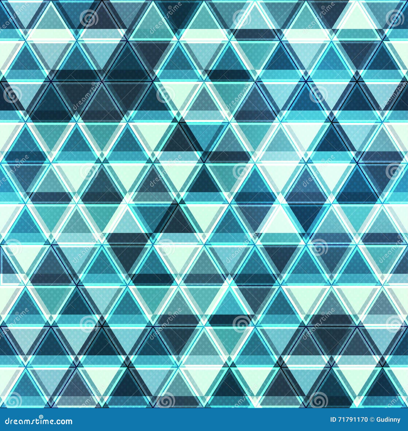Blue Triangle Seamless Pattern. Stock Illustration - Illustration of ...