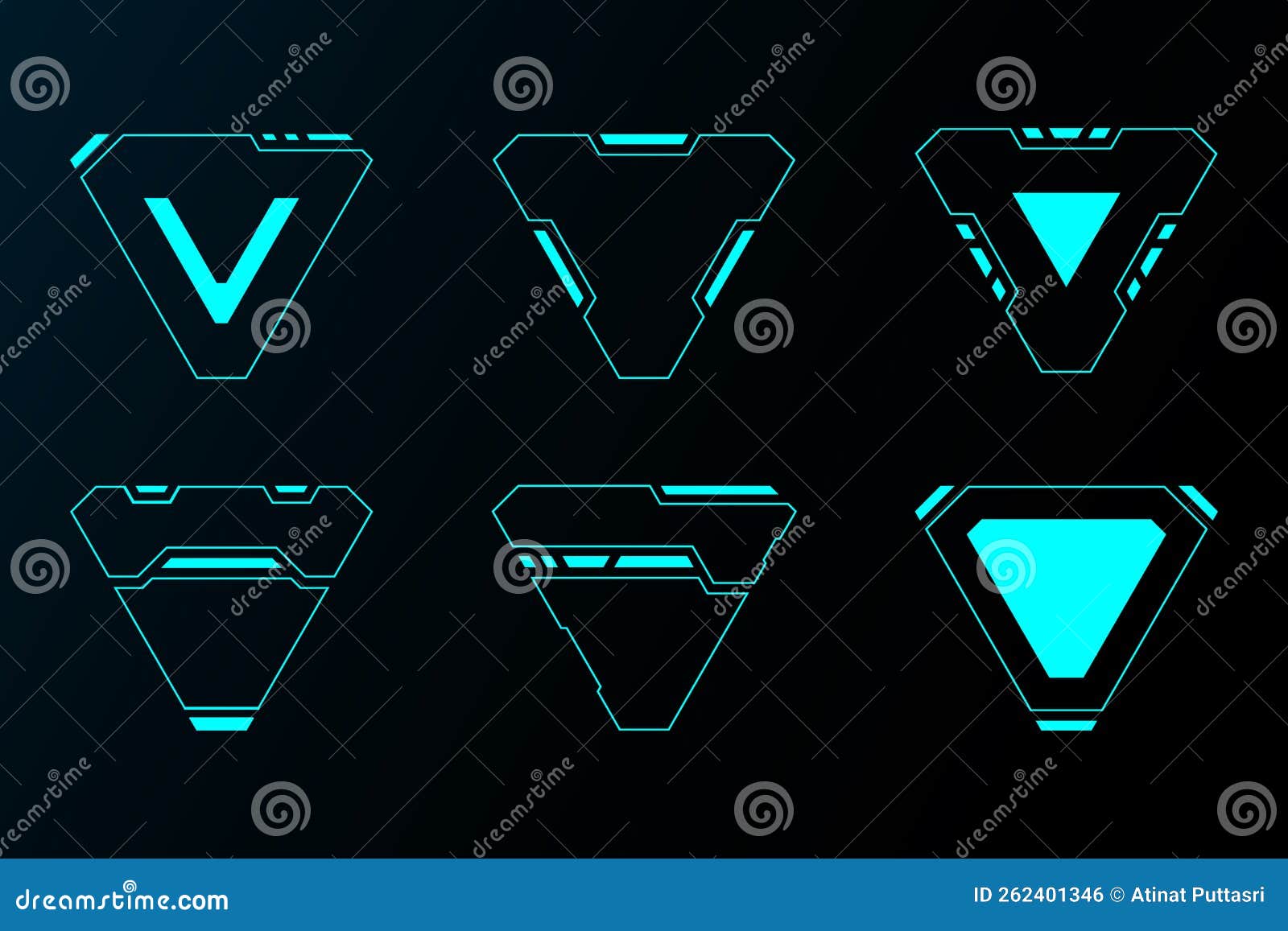 Blue Triangle Shape Abstract Geometric Technology Future Interface Hud ...