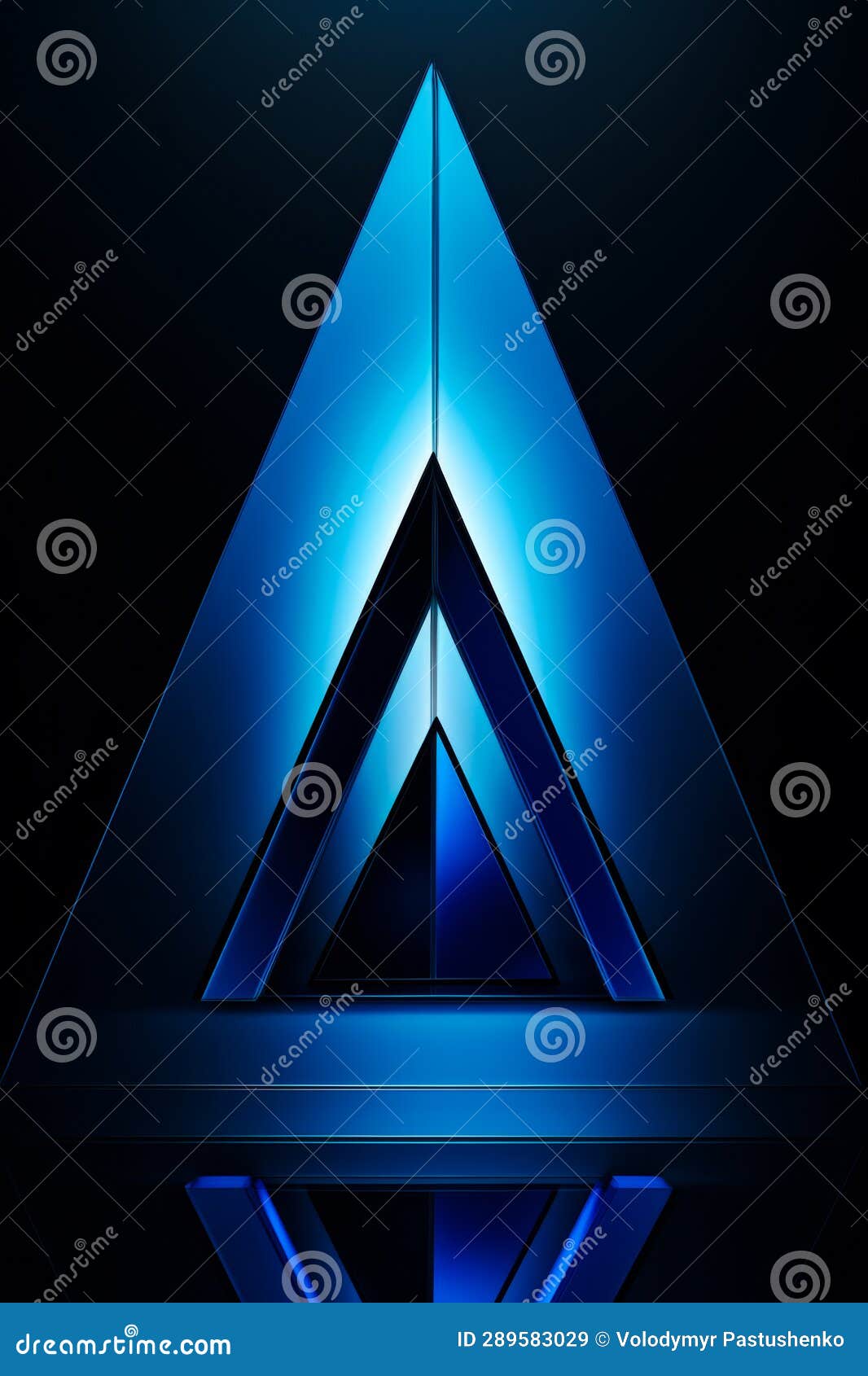 Blue Triangle Shaped Object and Blue Light. Generative AI Stock Image ...