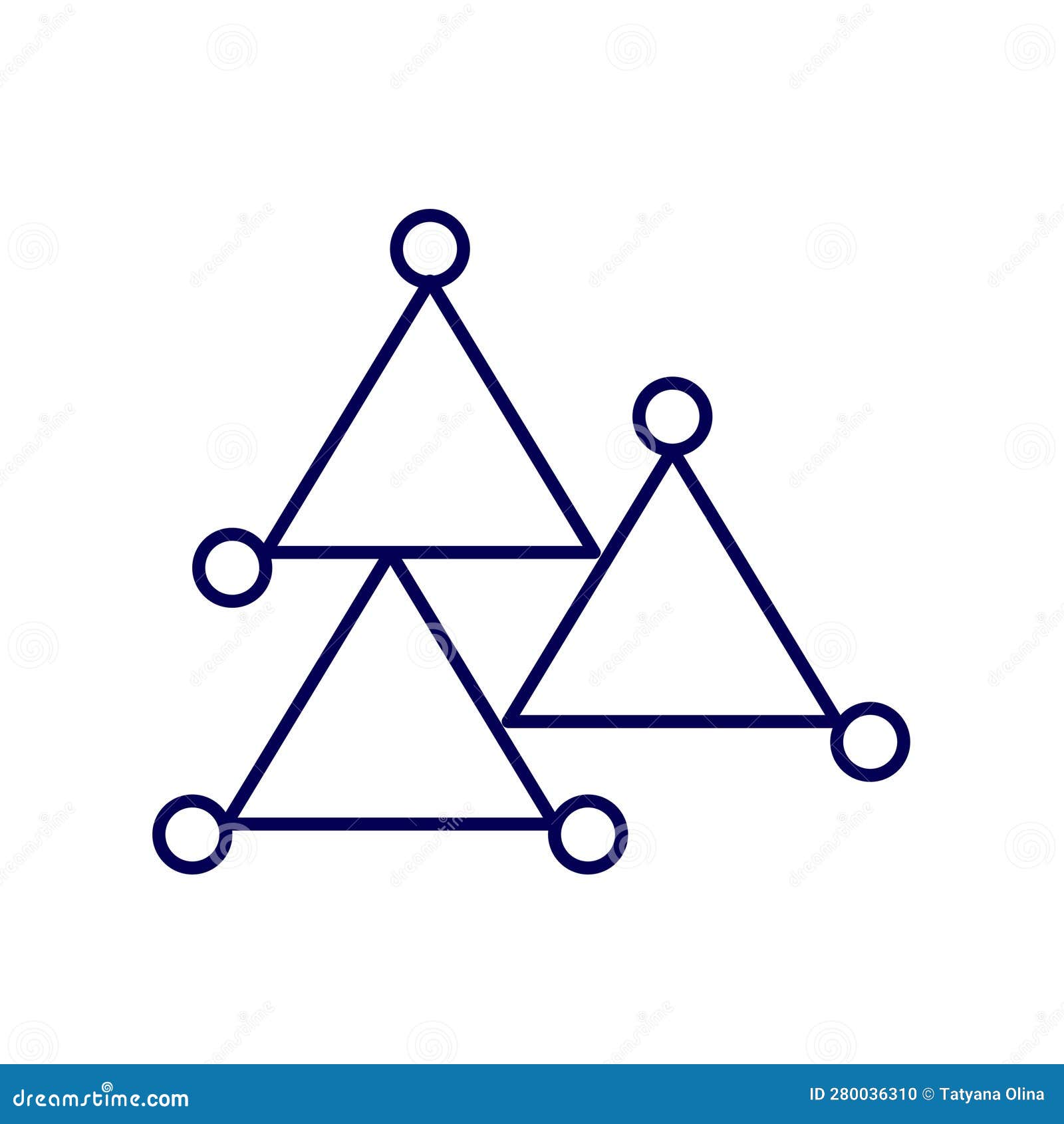 Blue Triangle Symbol Vector Illustration Stock Vector - Illustration of ...