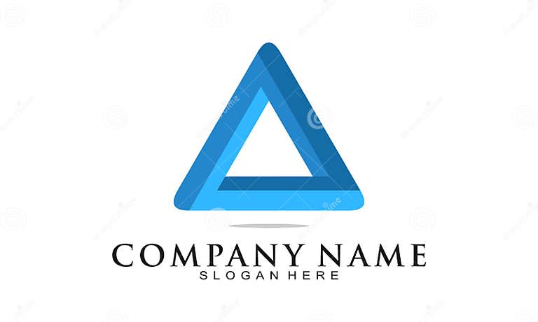 Blue Triangle Symbol Vector Logo Stock Vector - Illustration of ...