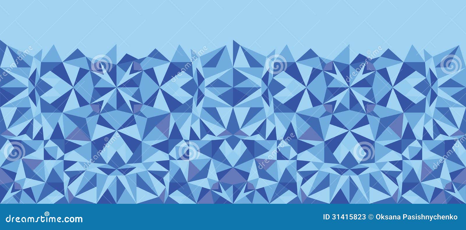 Blue Triangle Texture Horizontal Seamless Pattern Stock Vector ...