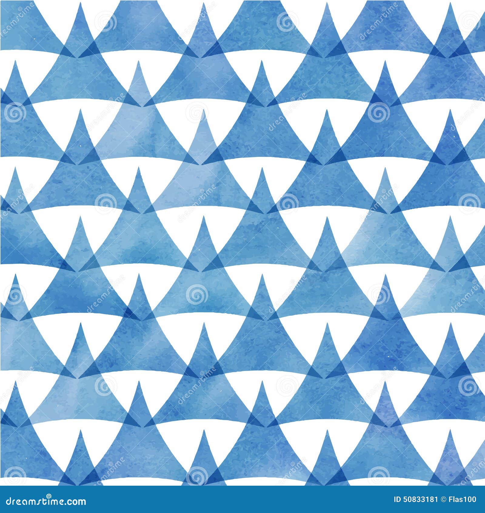 Blue Triangle Watercolor Pattern Stock Vector - Illustration of ...