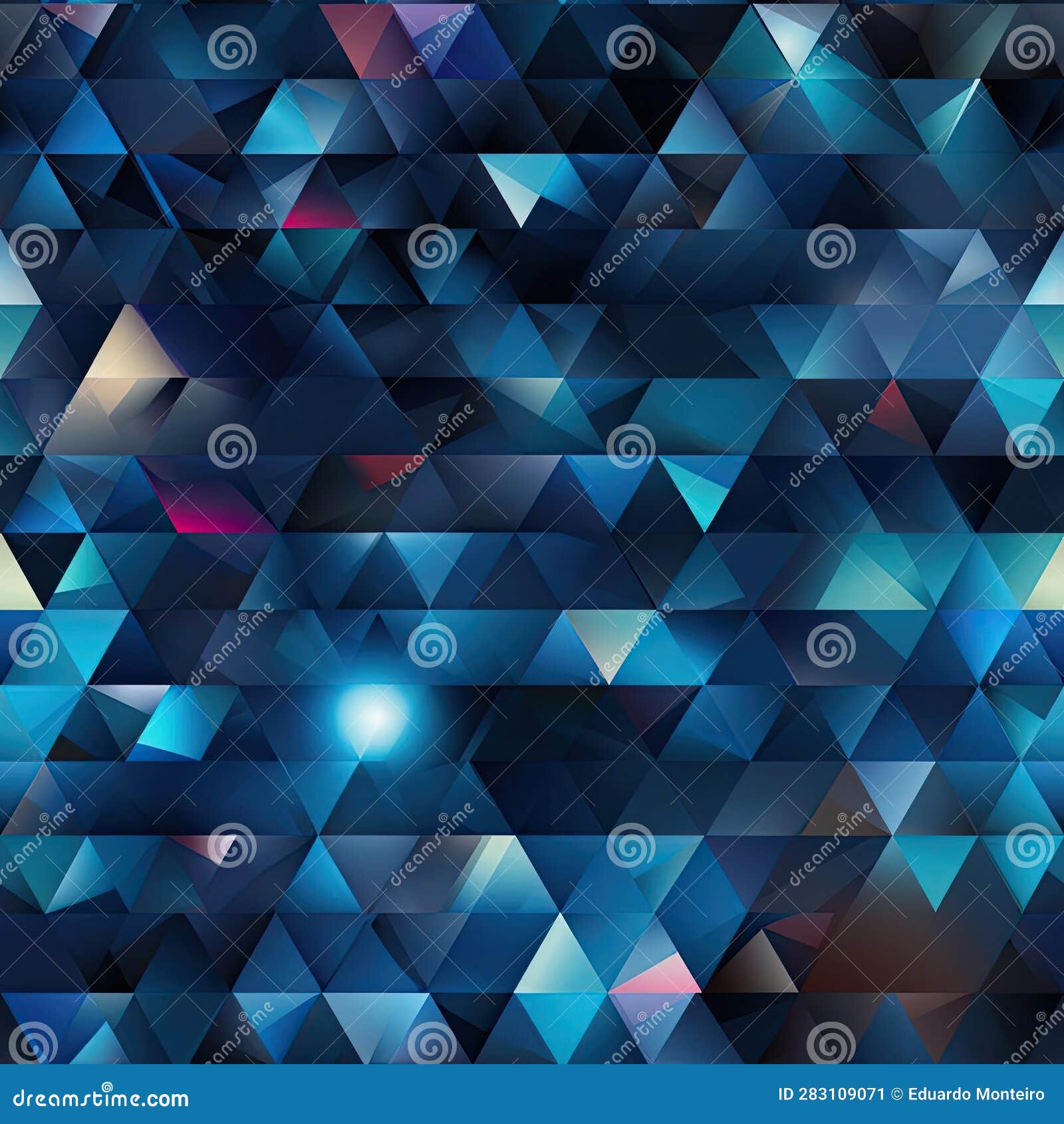 Blue Triangles in Abstract Background with Dazzling Chiaroscuro and ...