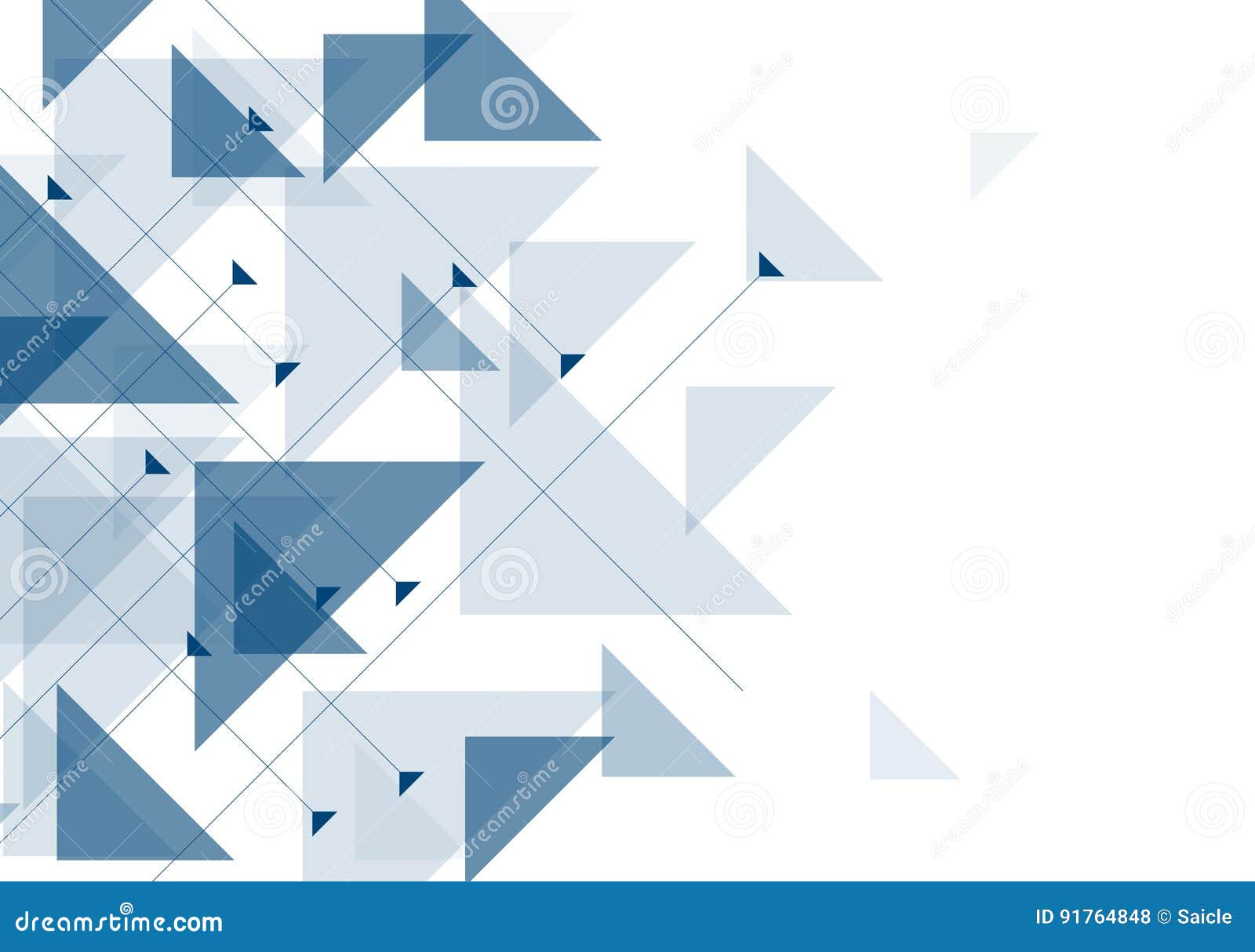 Blue Triangles Abstract Geometric Design Stock Vector - Illustration of ...