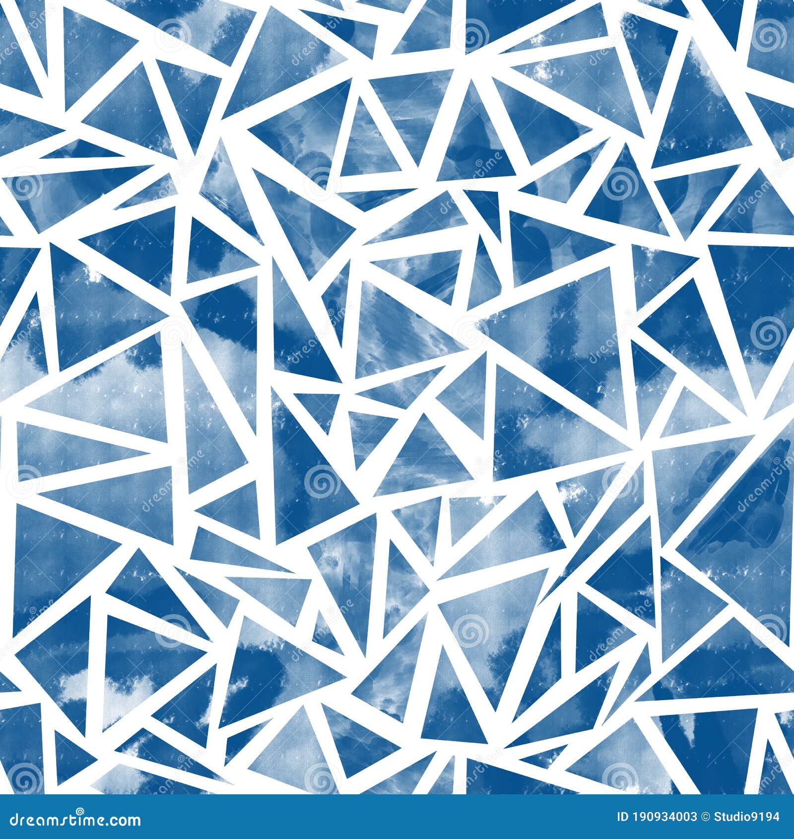 Blue Triangles Collage Seamless Background. Geometric Abstract Collage ...