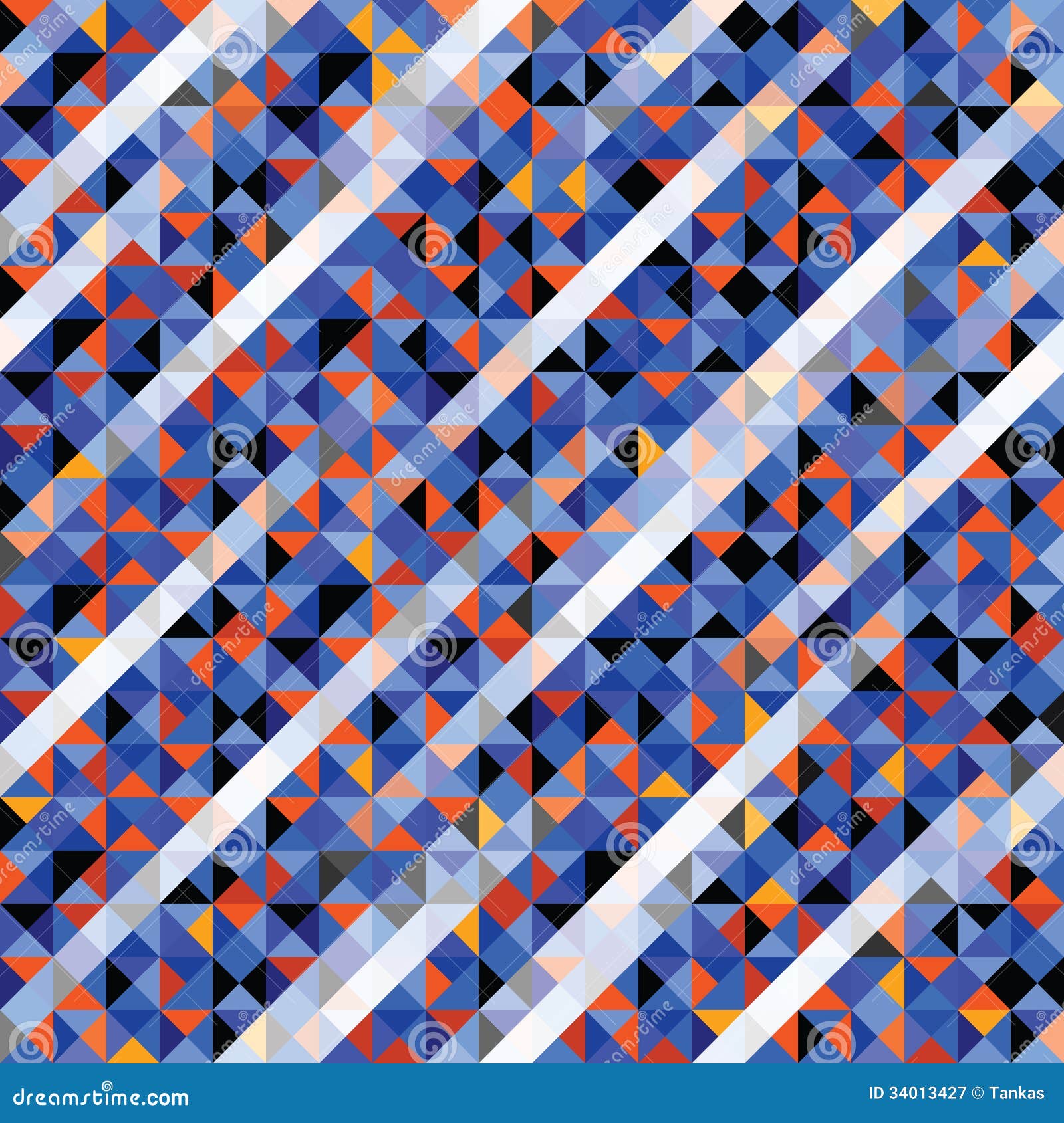 Blue Triangles with Diagonal Stripes Stock Vector - Illustration of ...