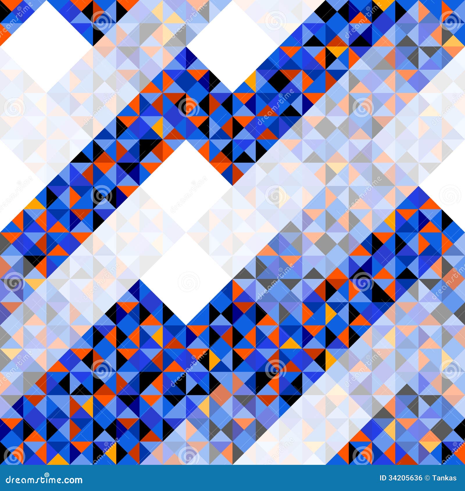 Blue Triangles with Diagonal Stripes Stock Vector - Illustration of ...