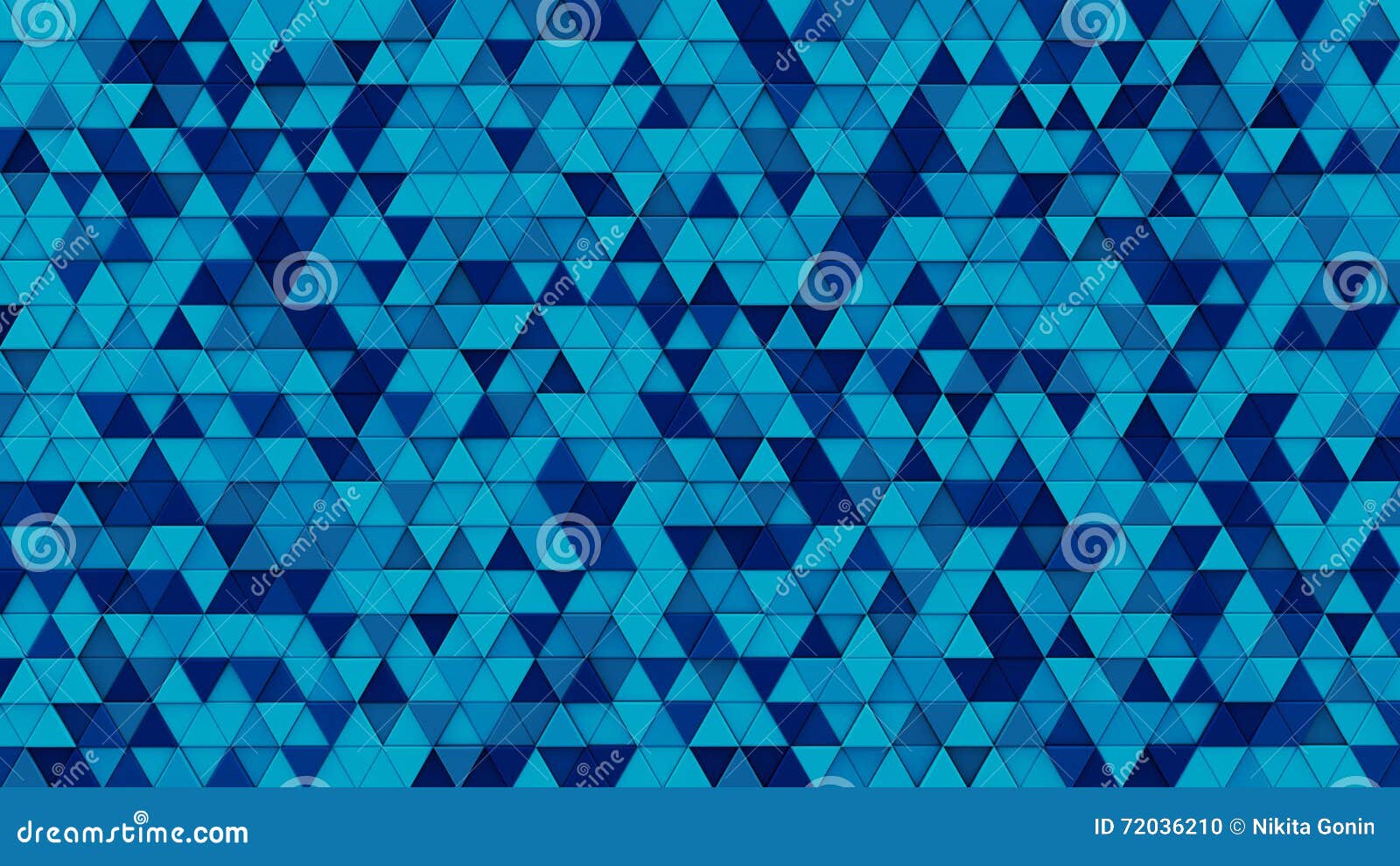 Blue Triangles Mosaic 3D Render Stock Illustration - Illustration of ...