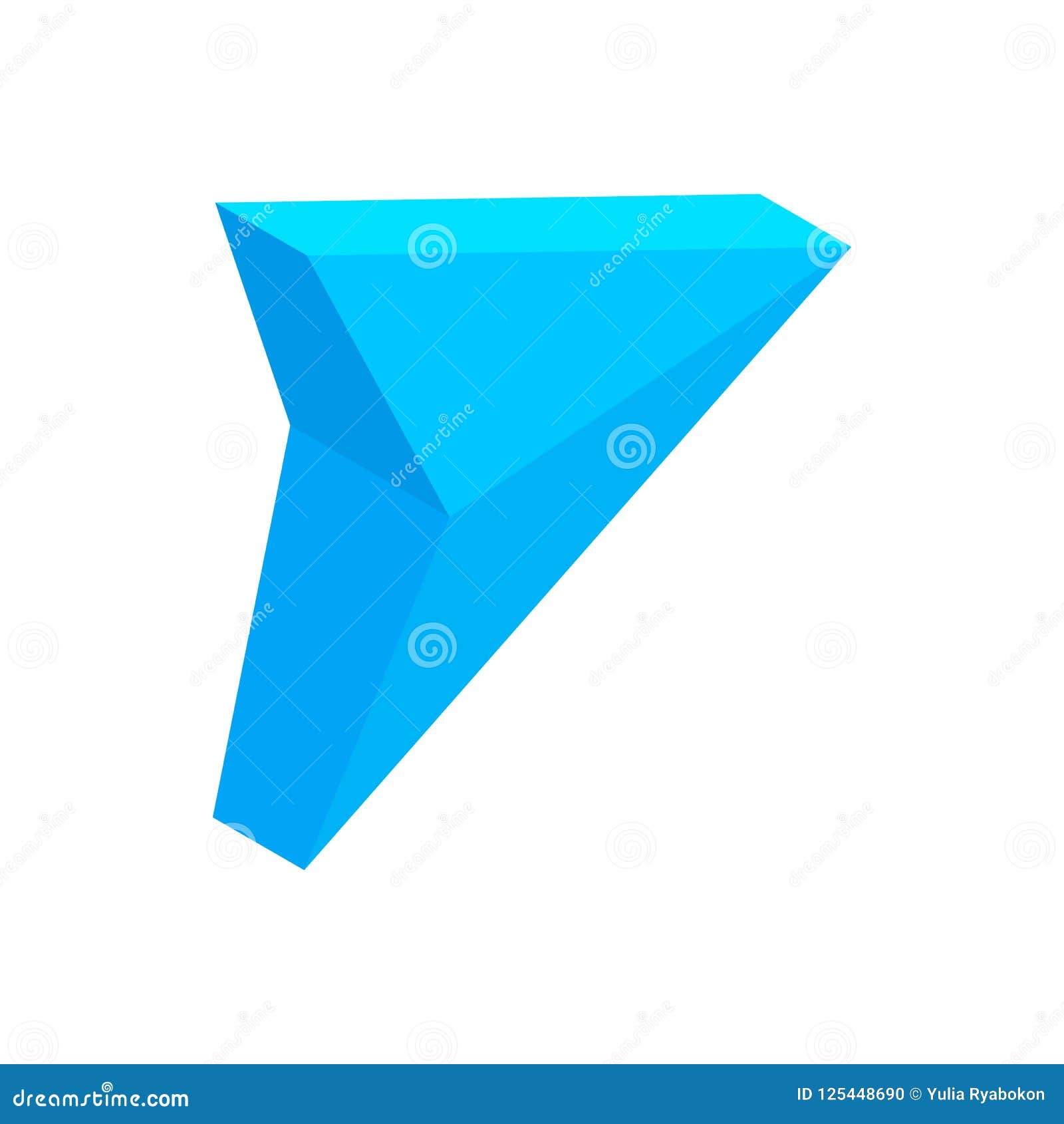 Blue Triangular Arrow Isometric 3d Icon Stock Illustration ...