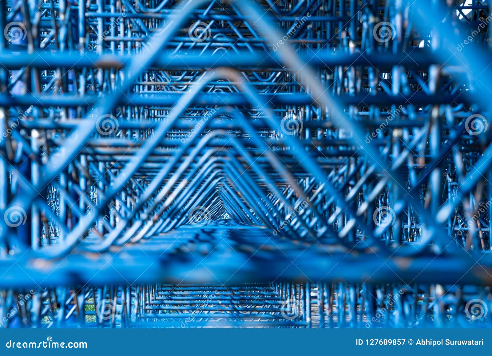 The Blue Triangular Geometric Shapes Construction of a Stadium Seats ...