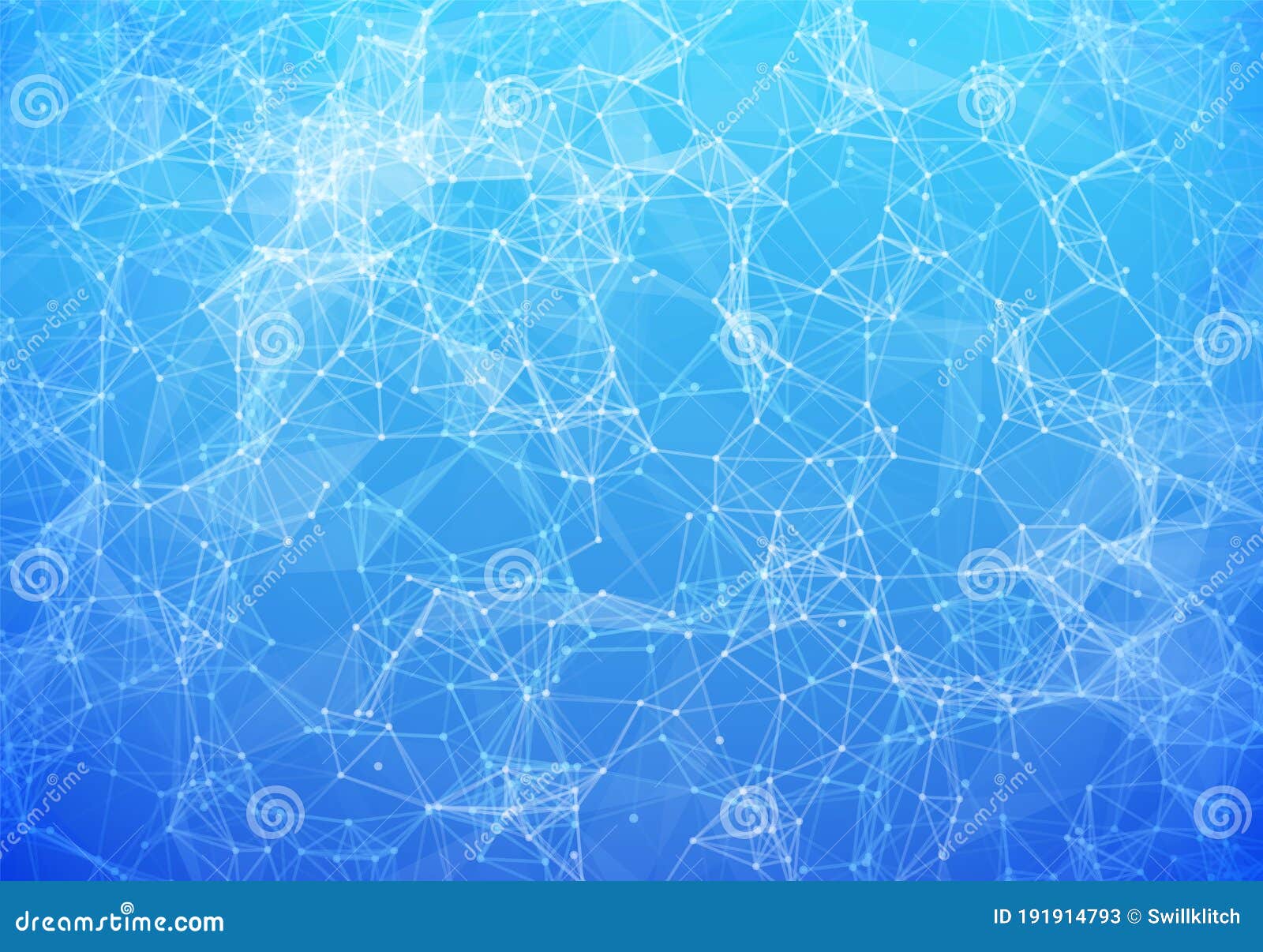 Blue Triangular Grid in Futuristic Technology Style on Light Background ...