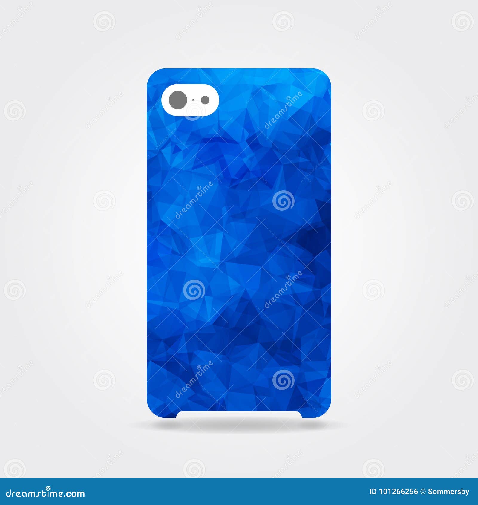 Blue Triangular Phone Case. Blue Polygonal Template Cover Phone Stock ...