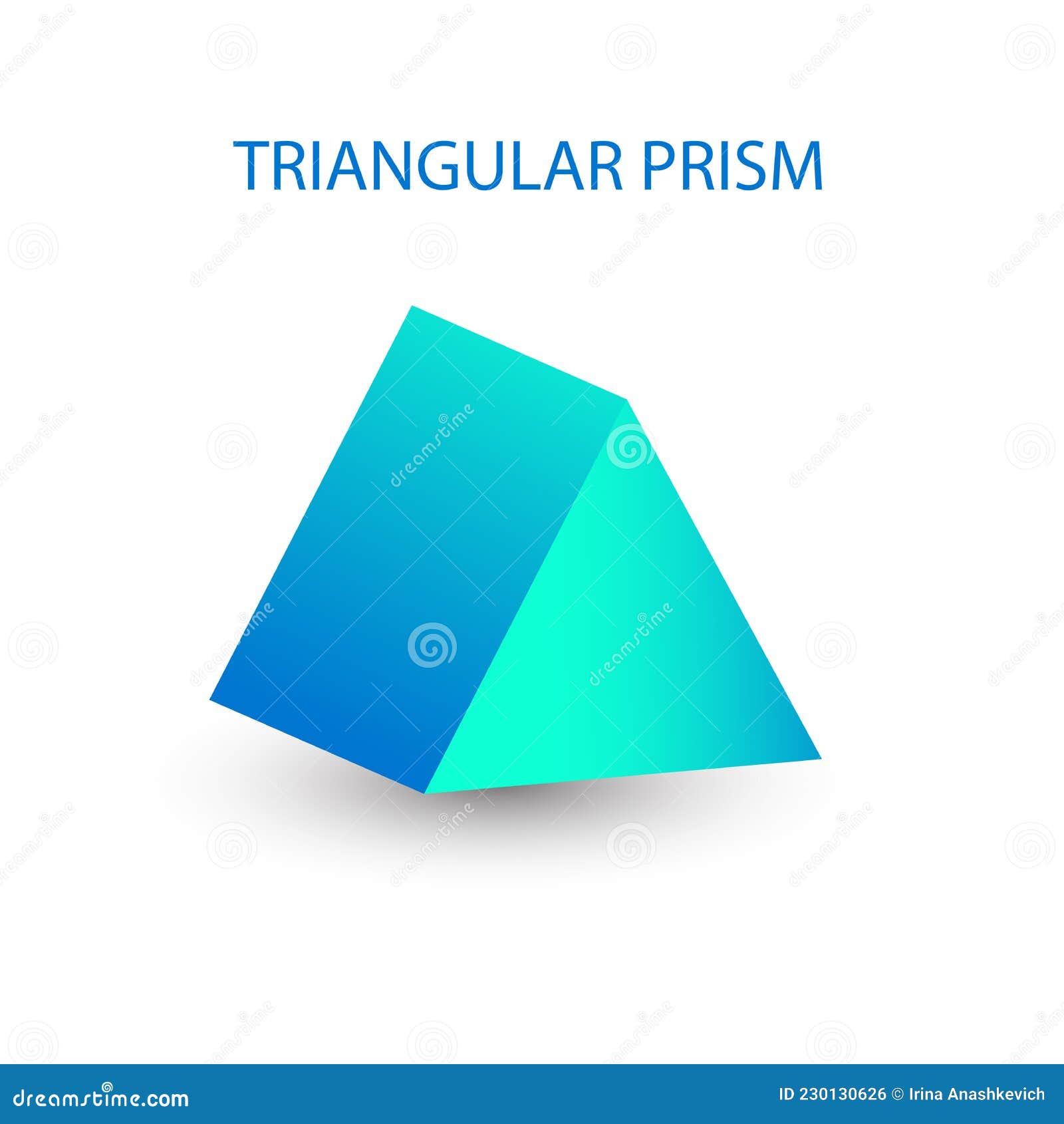 Blue Triangular Prism with Gradients and Shadow for Game, Icon, Package ...