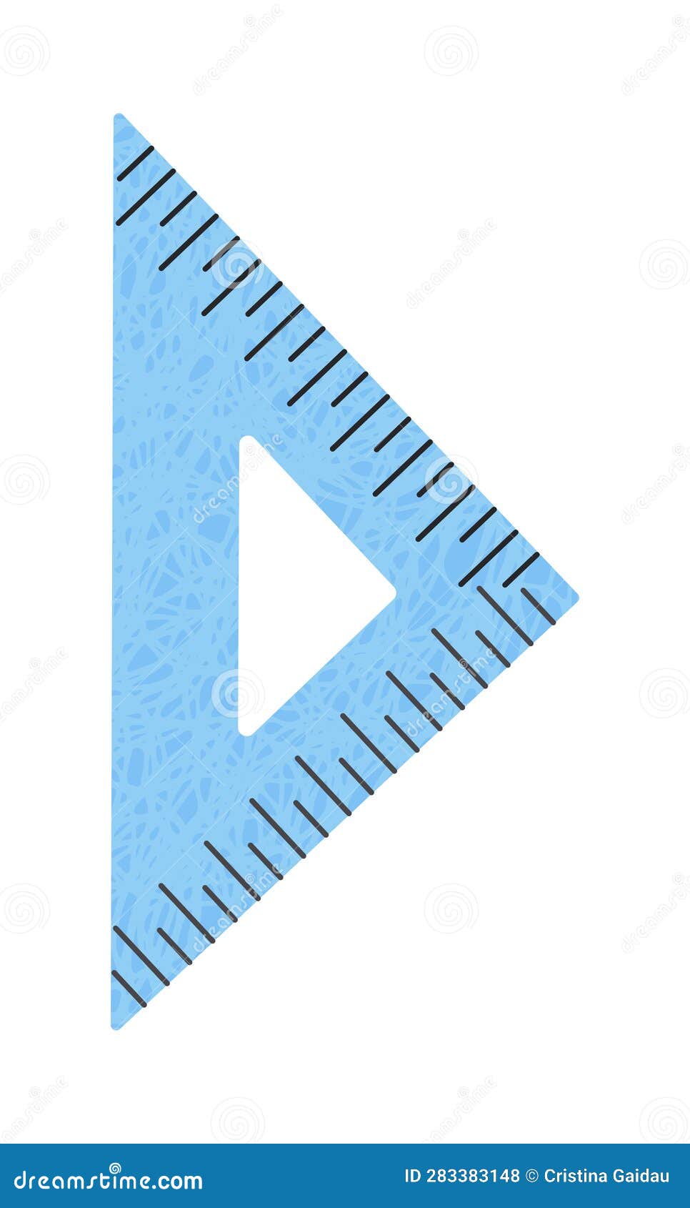 Blue Triangular Ruler Doodle Icon Vector Illustration Stock Vector ...